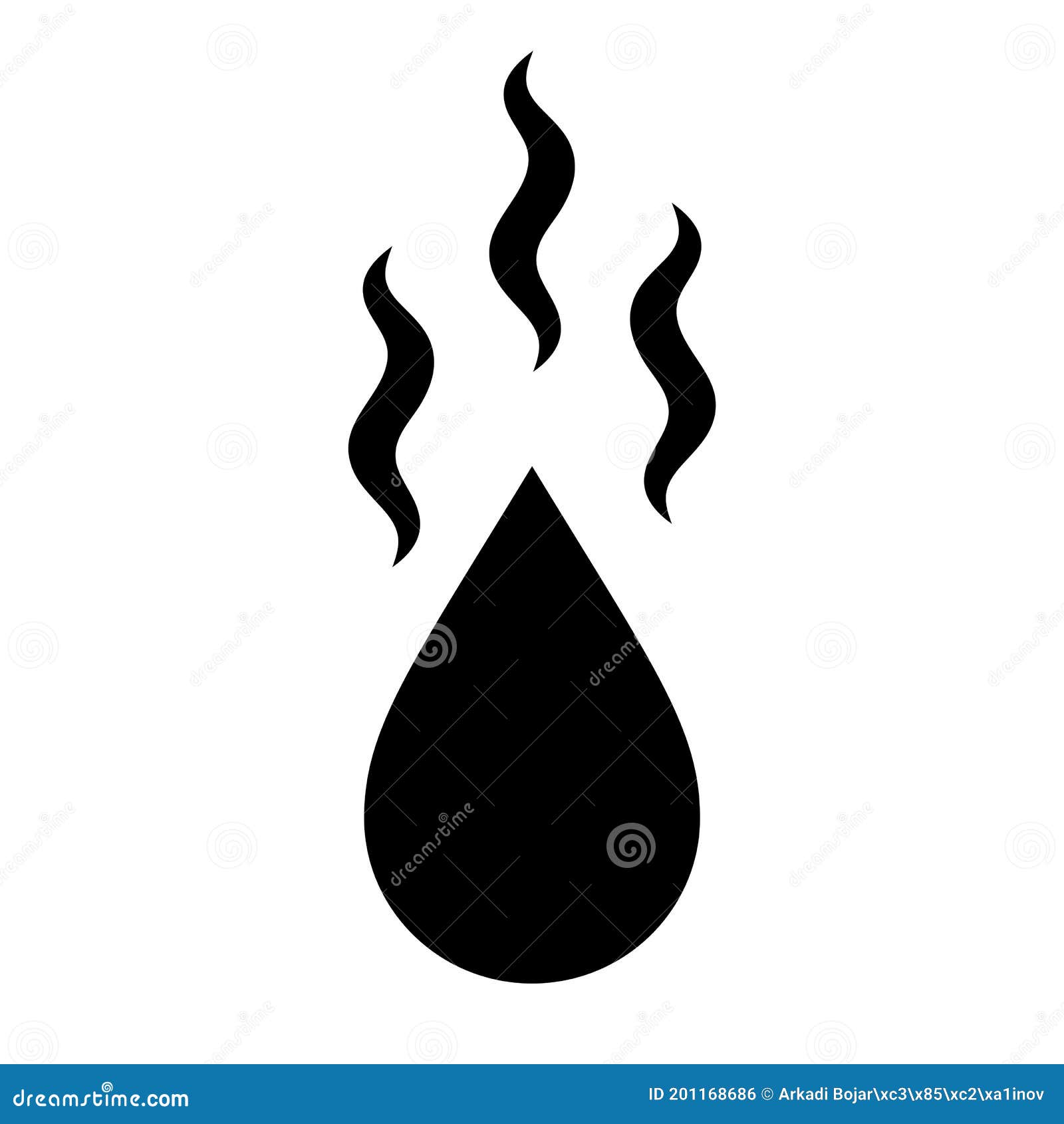 Hot water drop vector icon stock vector. Illustration of caustic ...