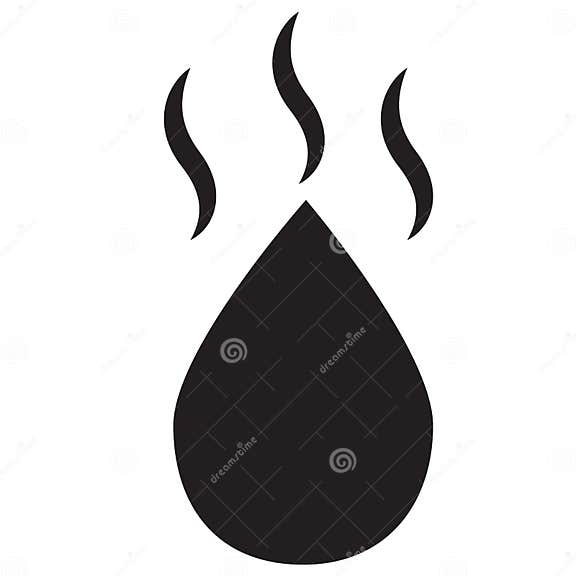 Hot Water Drop on White Background. Flat Style Stock Vector ...