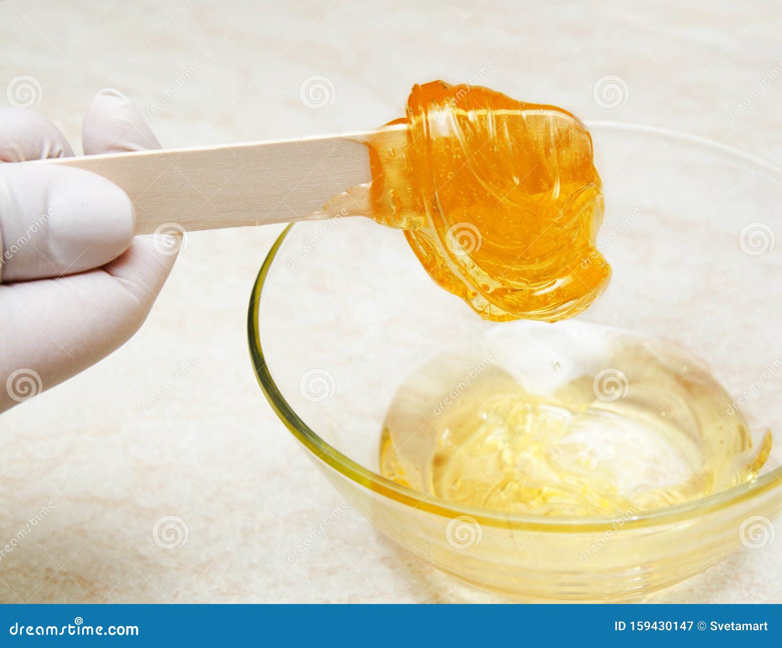 Hot Wax Waxing For Hair Removal Depilation Epilation Procedure Stock Image Image Of Wood