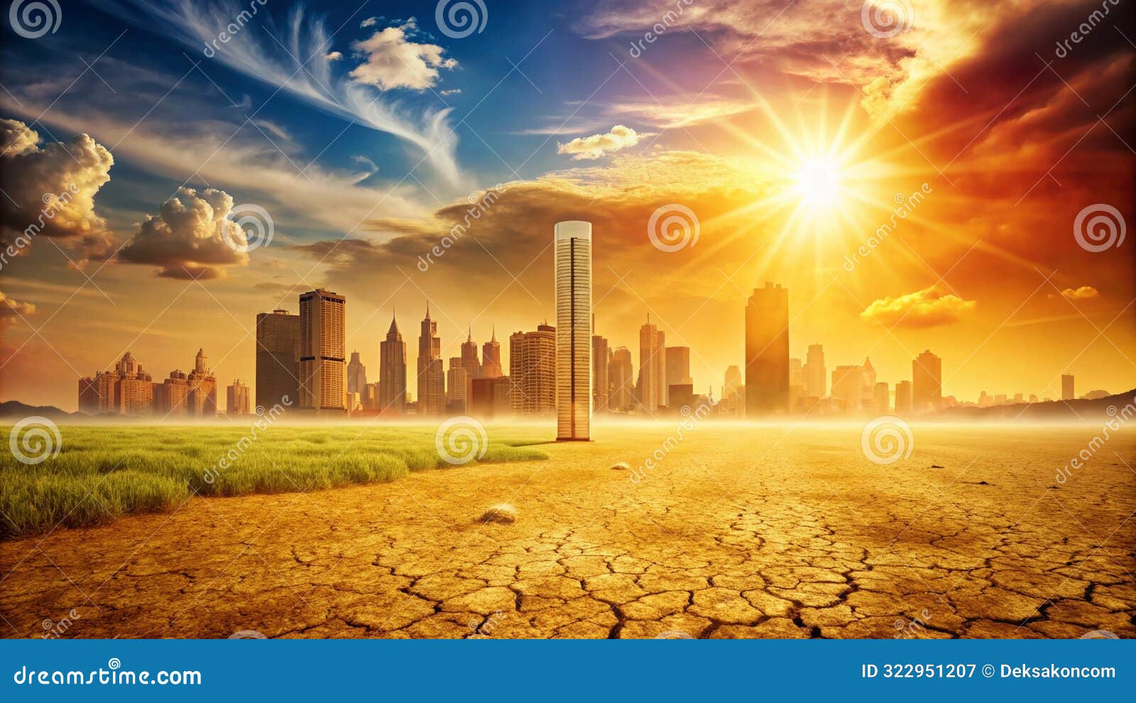 Heatwave Hot Sun Climate Change Global Warming Generative By AI Stock ...