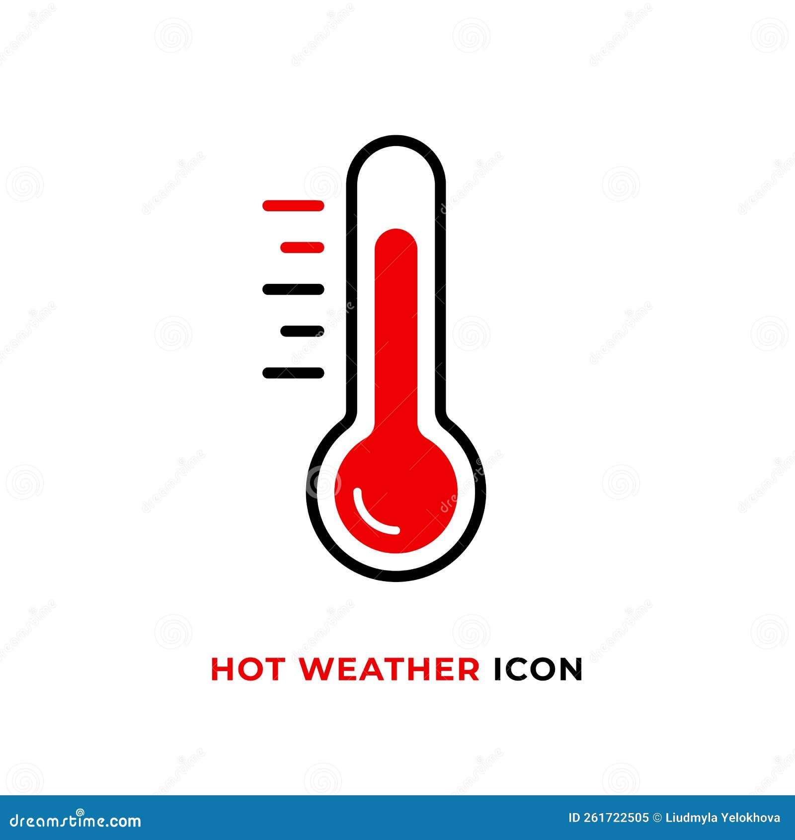 Hot Weather Vector Icon Concept Isolated on White Background Stock ...