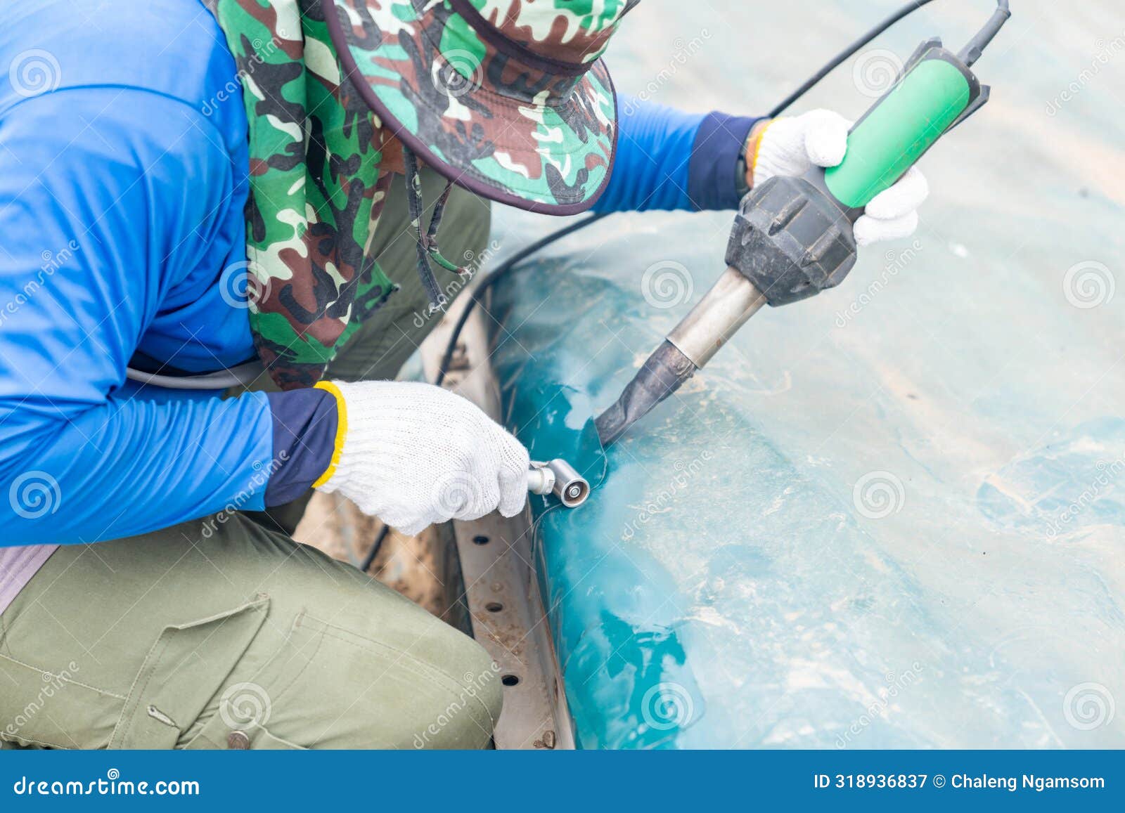 Hot-wedge Welding Patch Canvas and Stainless Roller Compress Plastic ...