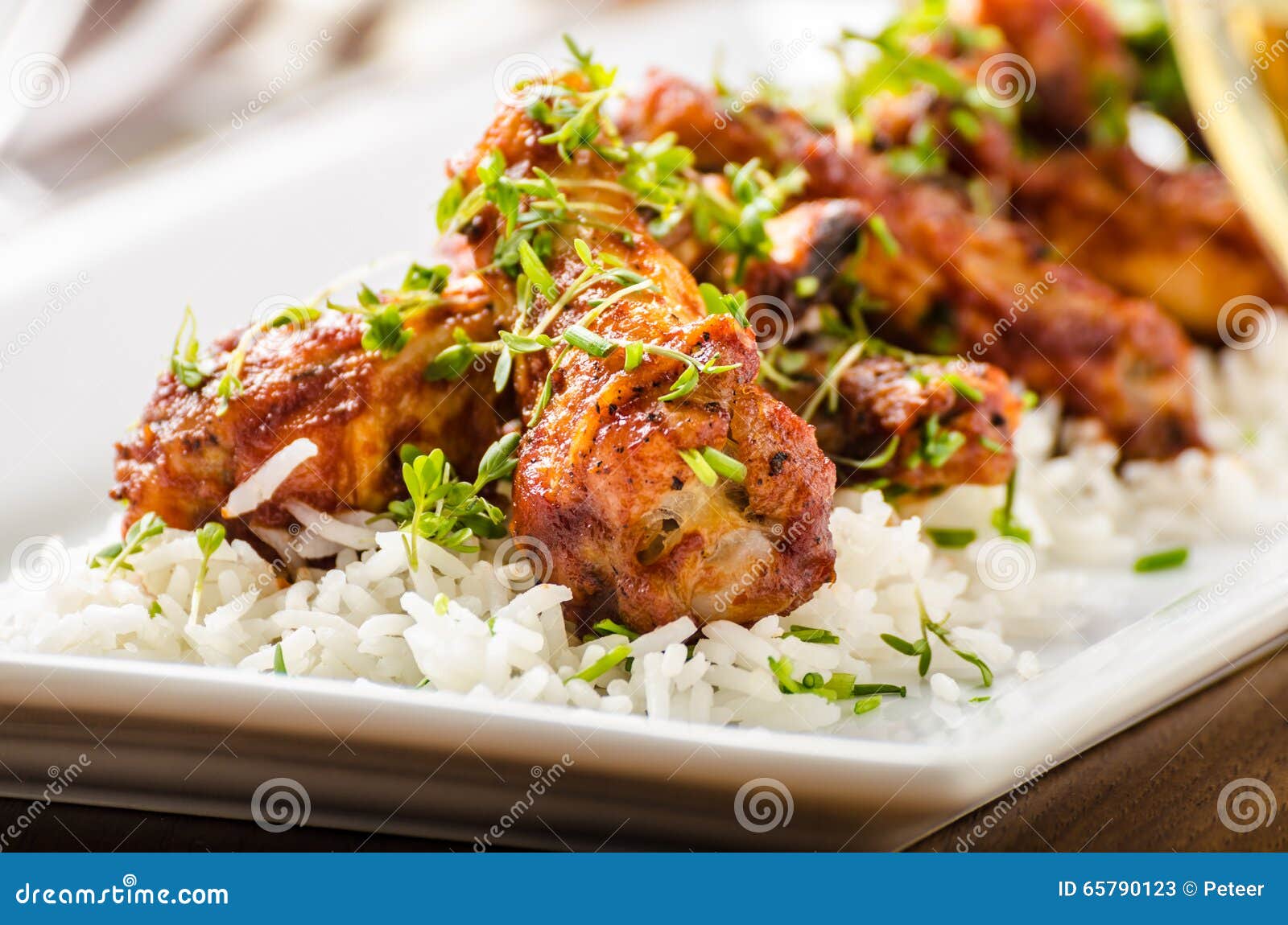 Hot Wings with Basmati Rice Stock Image - Image of dinner, meat: 65790123