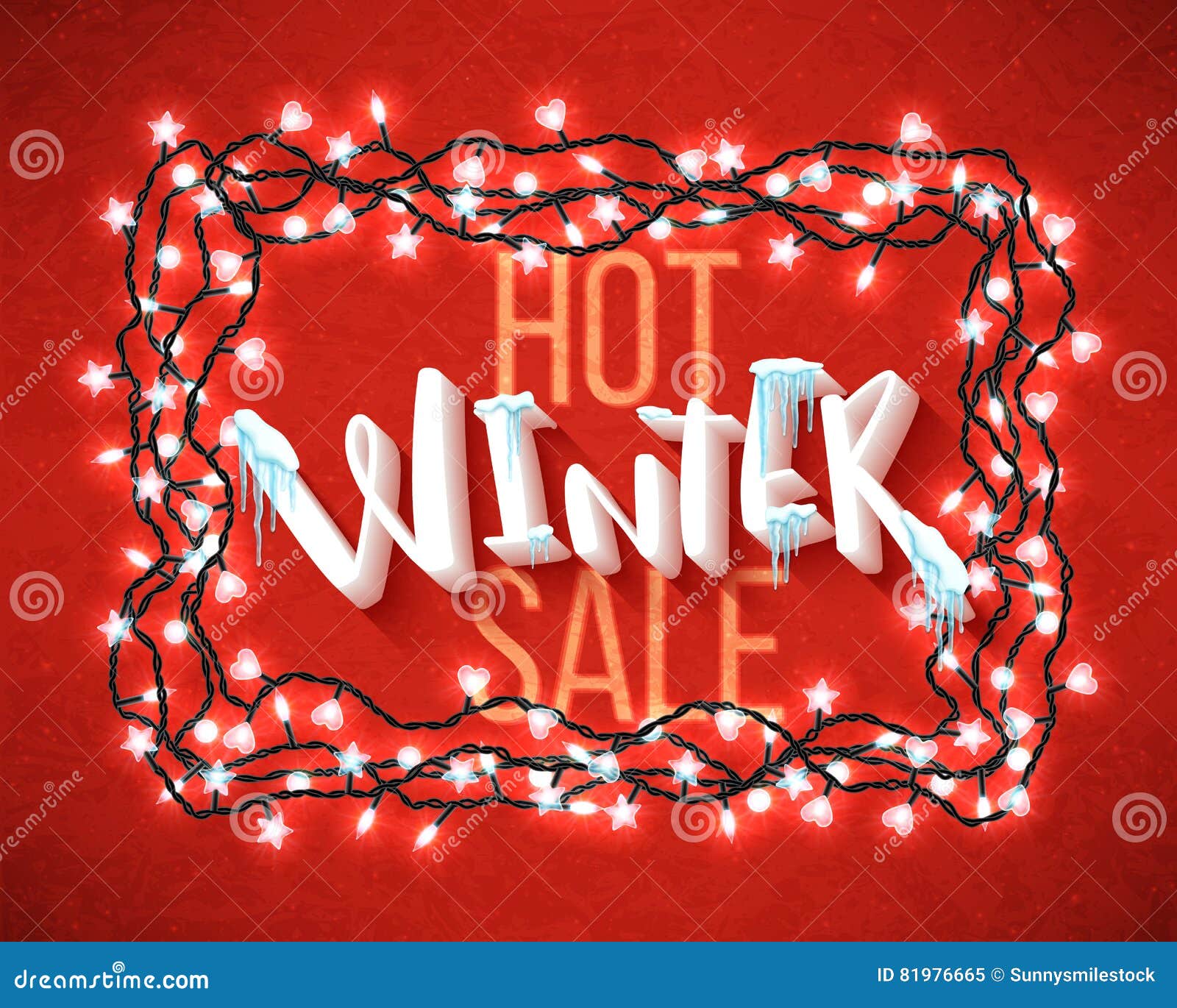 Hot winter sale stock vector. Illustration of flyer, advertising - 81976665