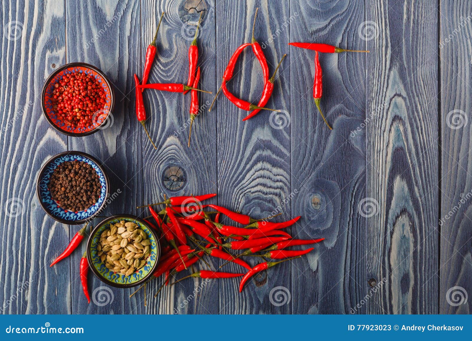 Hot Word Made from Red Hot Chili Pepper Stock Image - Image of wooden ...