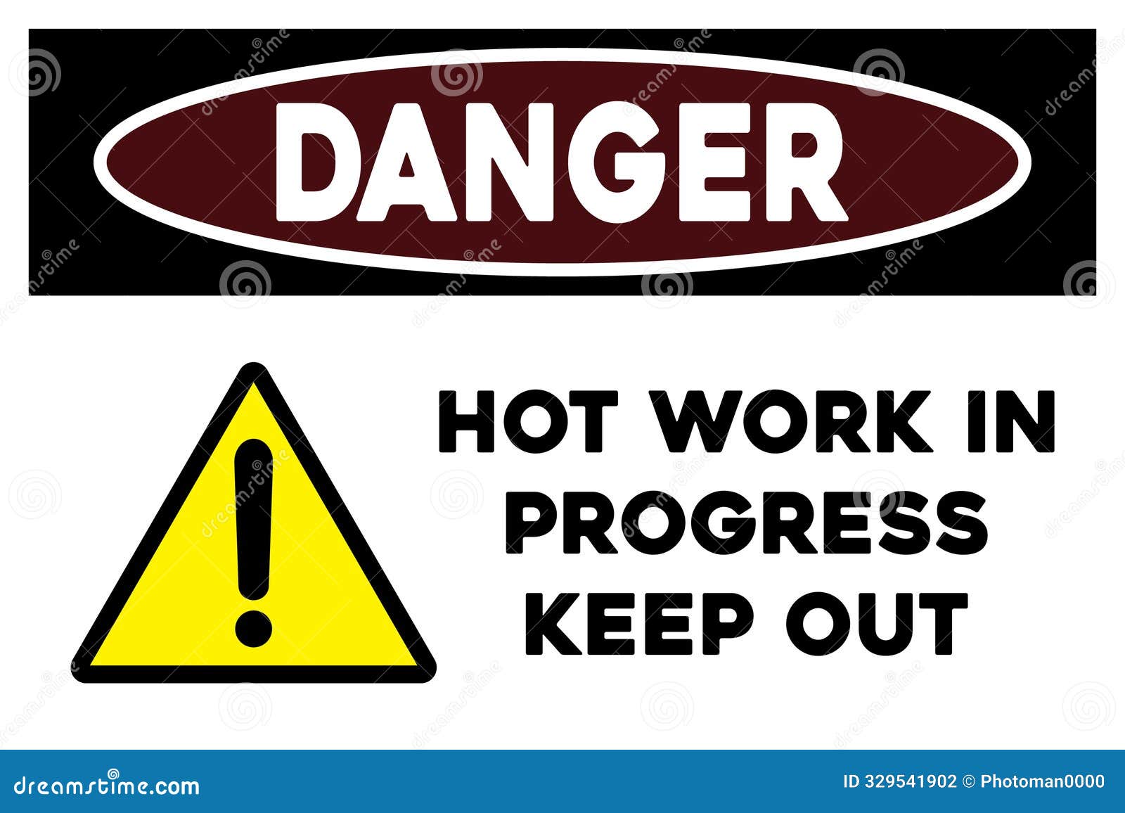 Hot Work in Progress Warning Sign Stock Illustration - Illustration of ...