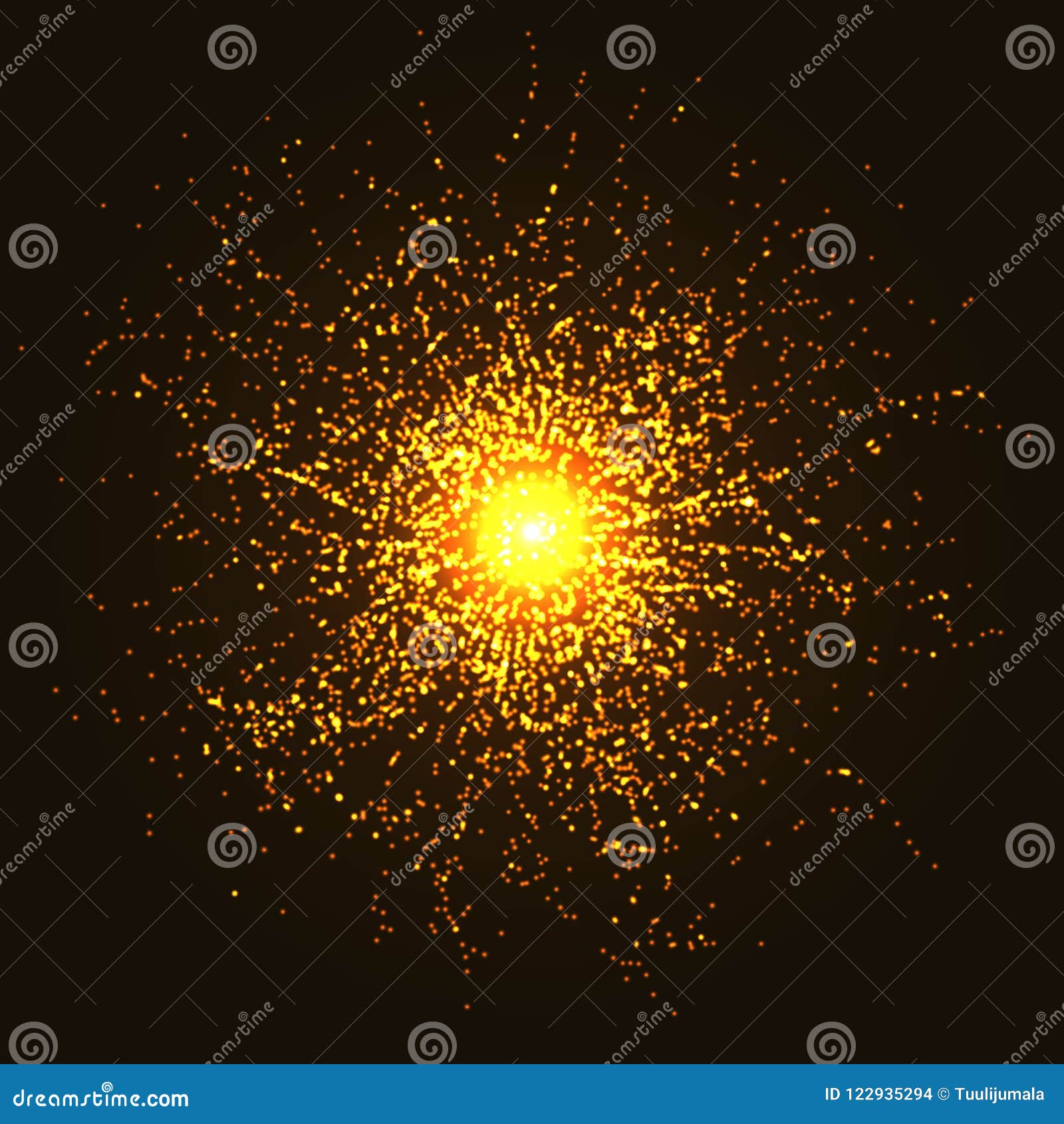 Hot Yellow Particles Blast Background. Stock Vector - Illustration of ...