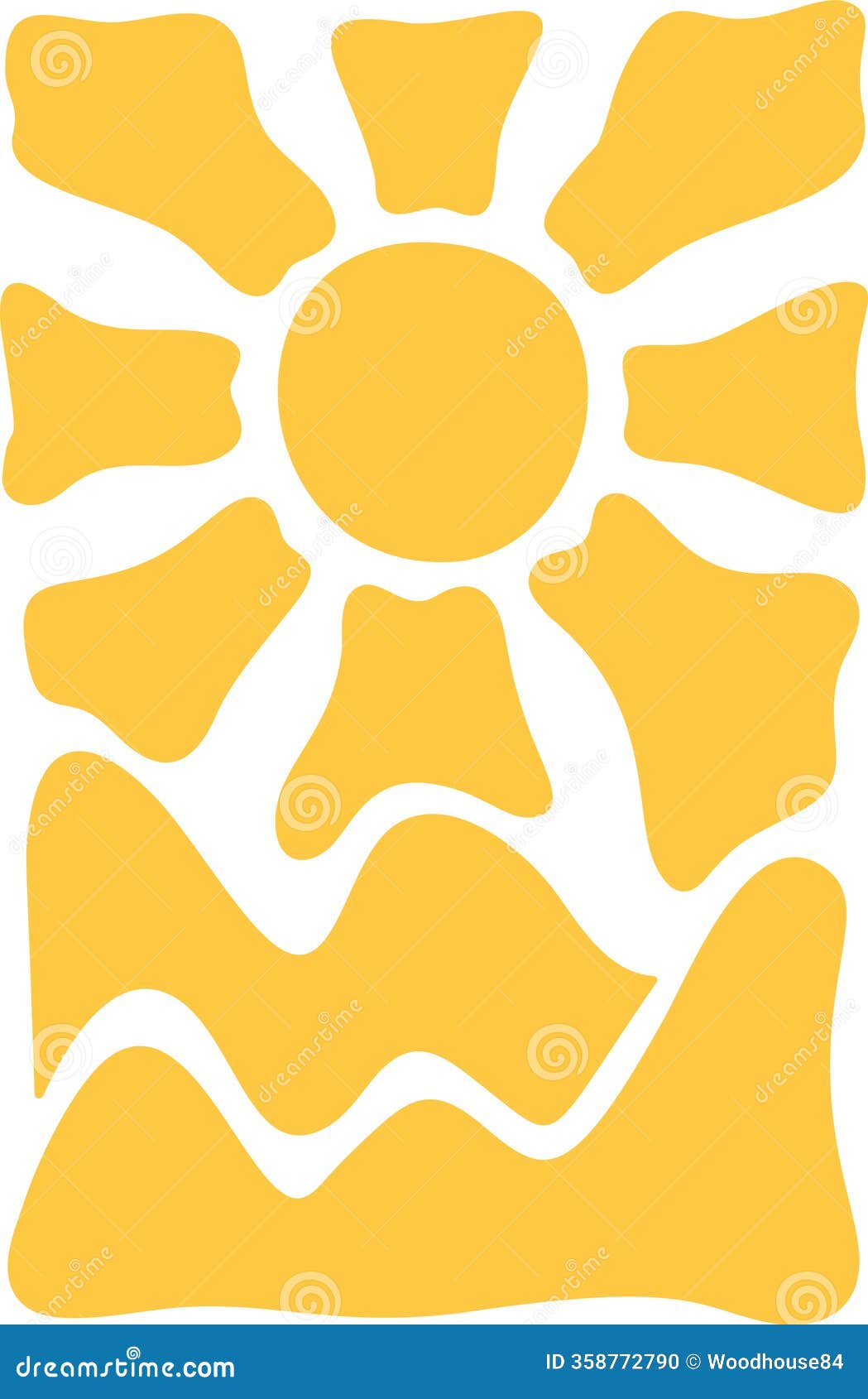 Hot Yellow Sun Groovy Poster Stock Illustration - Illustration of ...