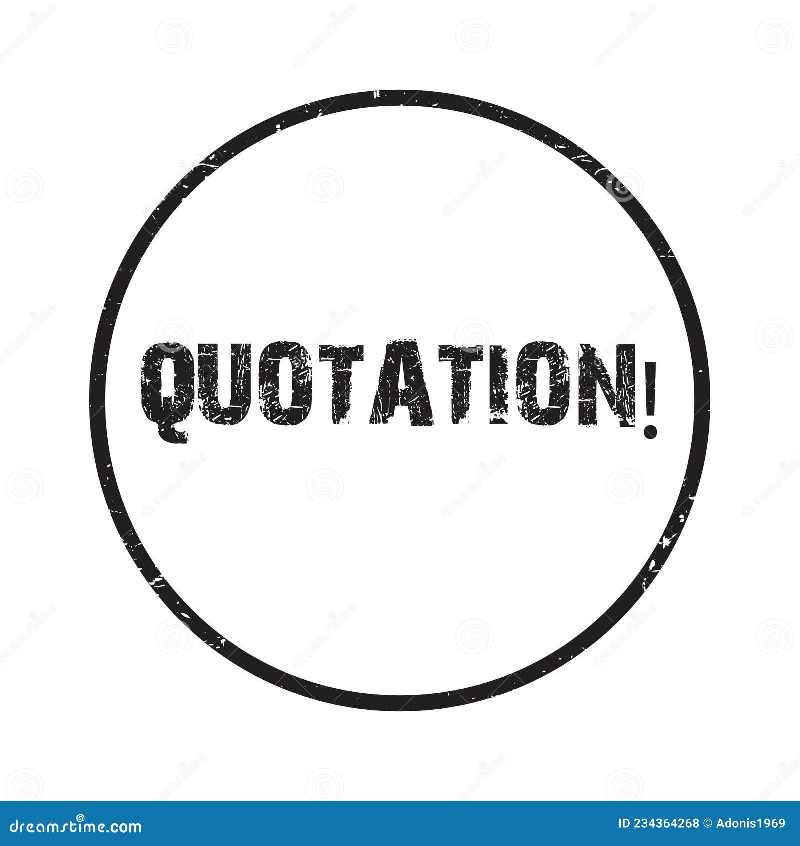 Quotation stamp on white stock illustration. Illustration of background ...