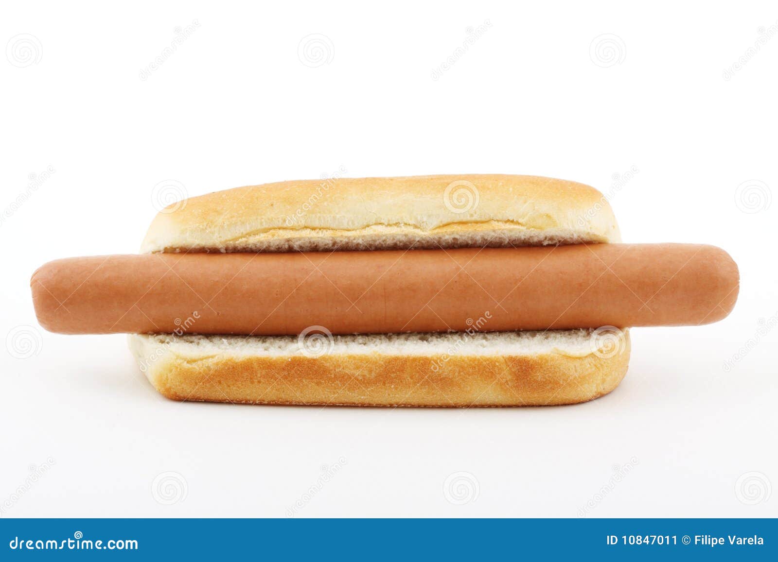 Hotdog met een grote worst stock afbeelding. Image of rooster - 10847011