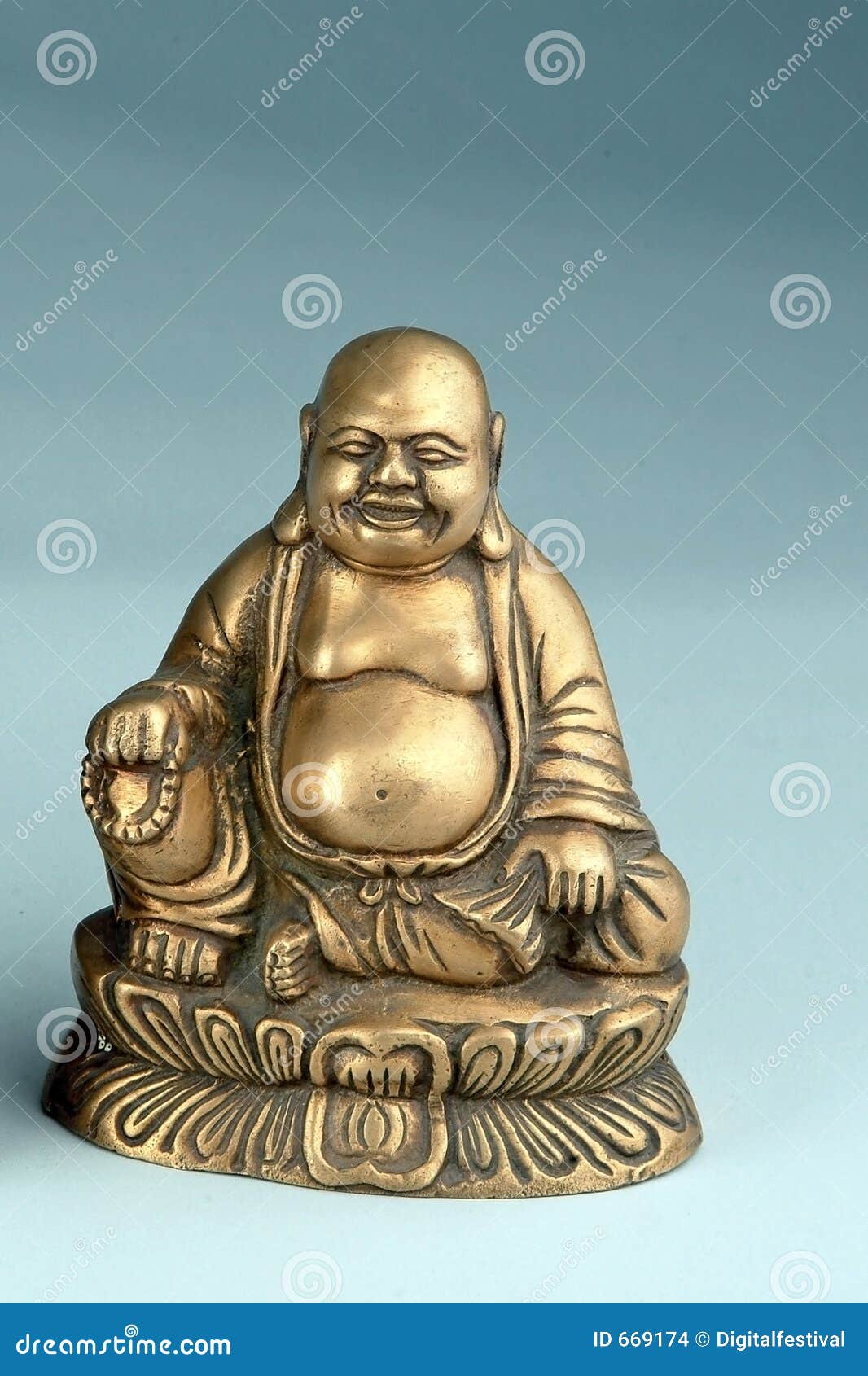 Hotei Laughing Buddha Brass Statue Stock Photo - Image of prosperity ...