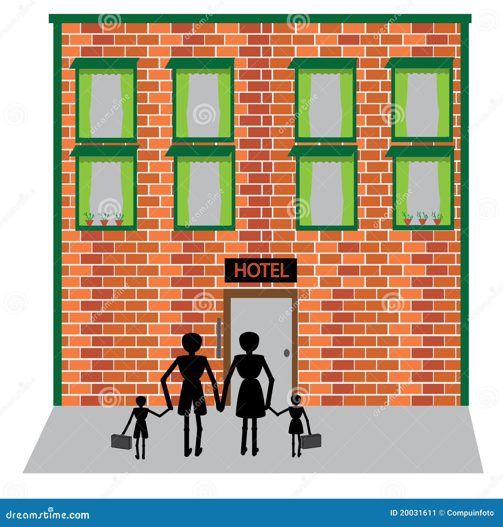 Hotel ilustración del vector. Ilustración de mujer, motel - 20031611