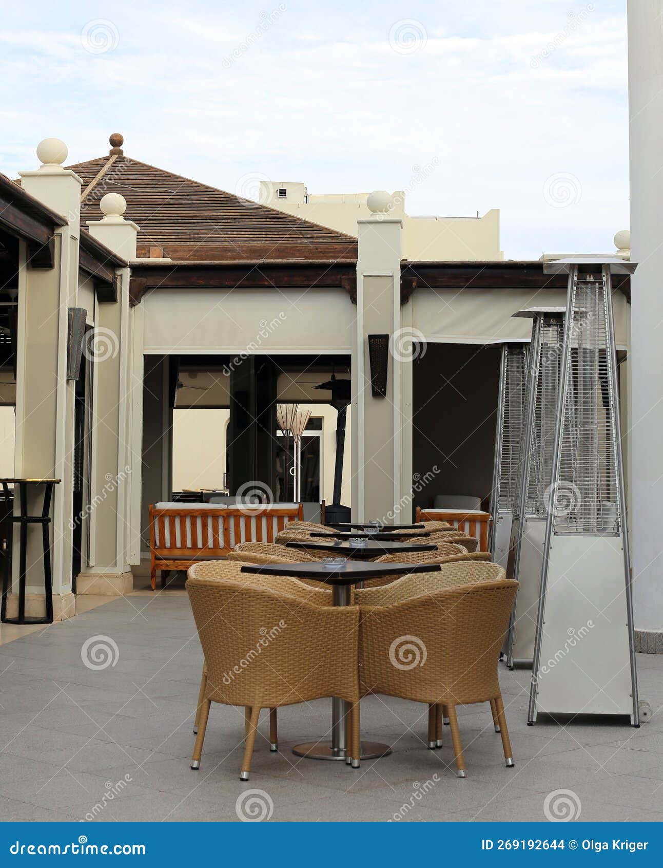 Hotel Area with Palm Trees Landscape Stock Photo - Image of beautiful ...