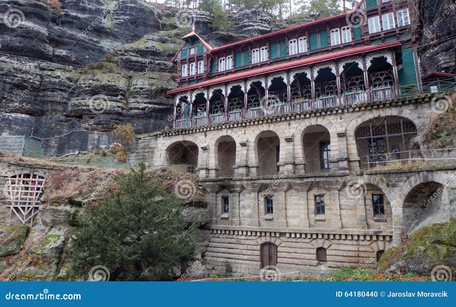 Hotel in Area Pravcicka Brana Stock Photo - Image of bohemian, park ...