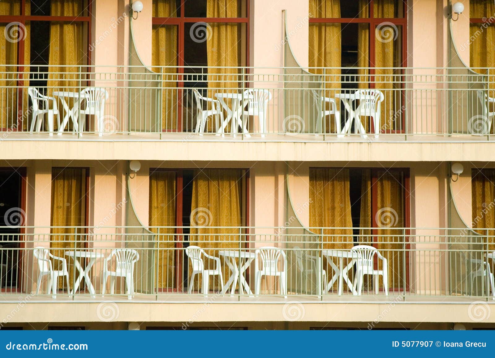 Hotel balconies stock image. Image of balconies, resort - 5077907