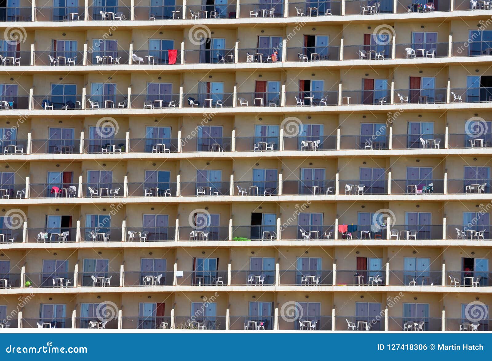 Hotel Balconies Pattern - Background Stock Photo - Image of modern ...
