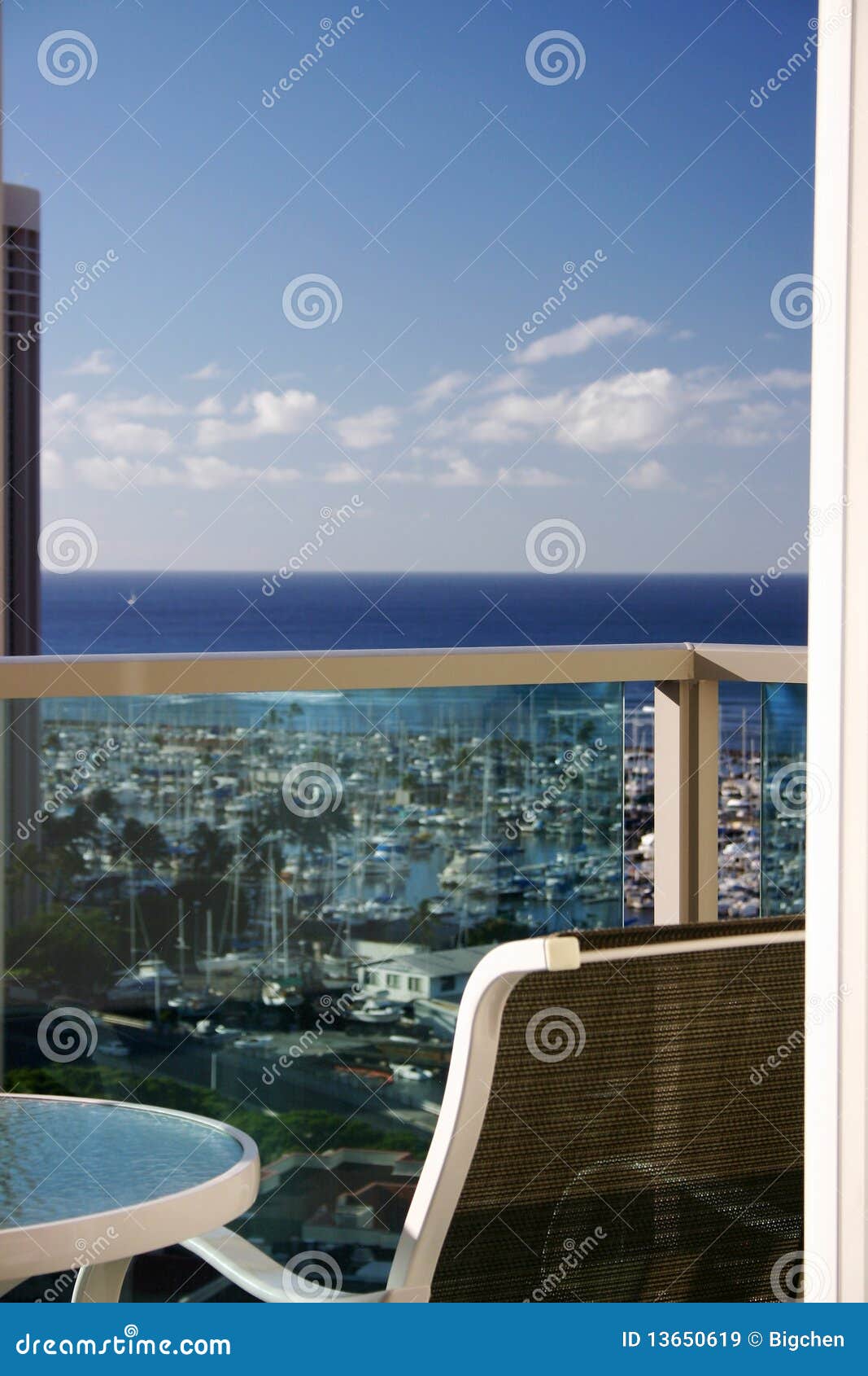 Hotel balcony view stock image. Image of building, coast - 13650619