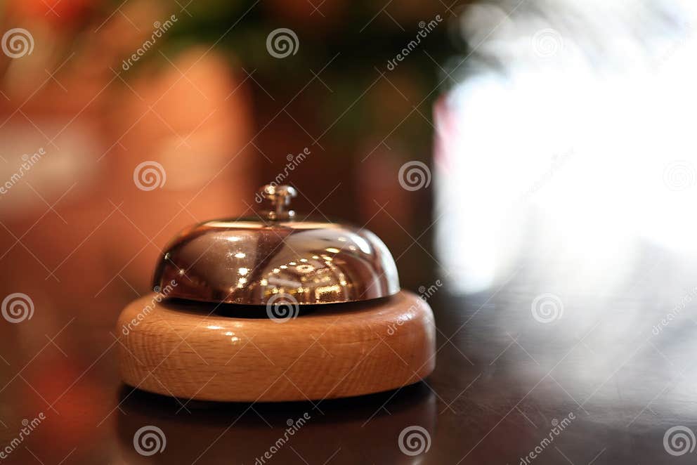 Hotel bell stock photo. Image of table, hotel, showing - 9506248