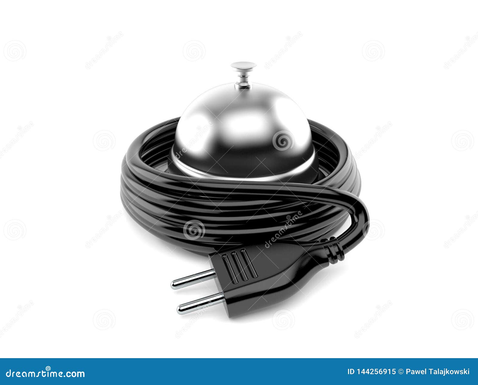 Hotel Bell with Electric Plug Stock Illustration - Illustration of plug ...