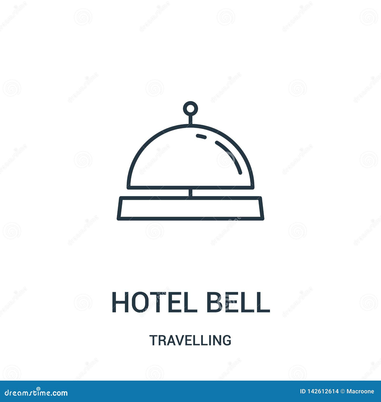 Hotel Bell Icon Vector from Travelling Collection. Thin Line Hotel Bell ...