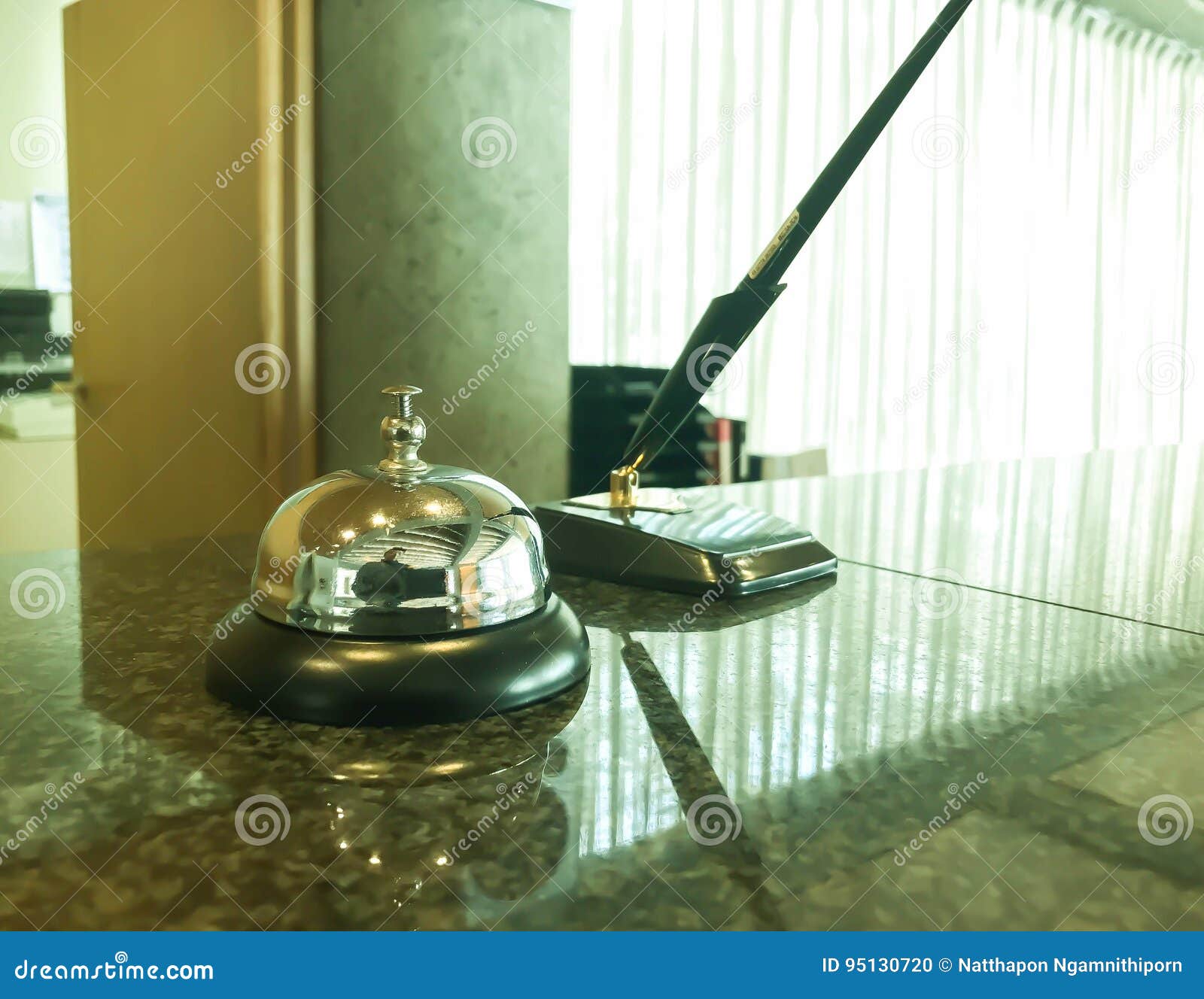 Hotel bell at lobby stock photo. Image of call, travel - 95130720