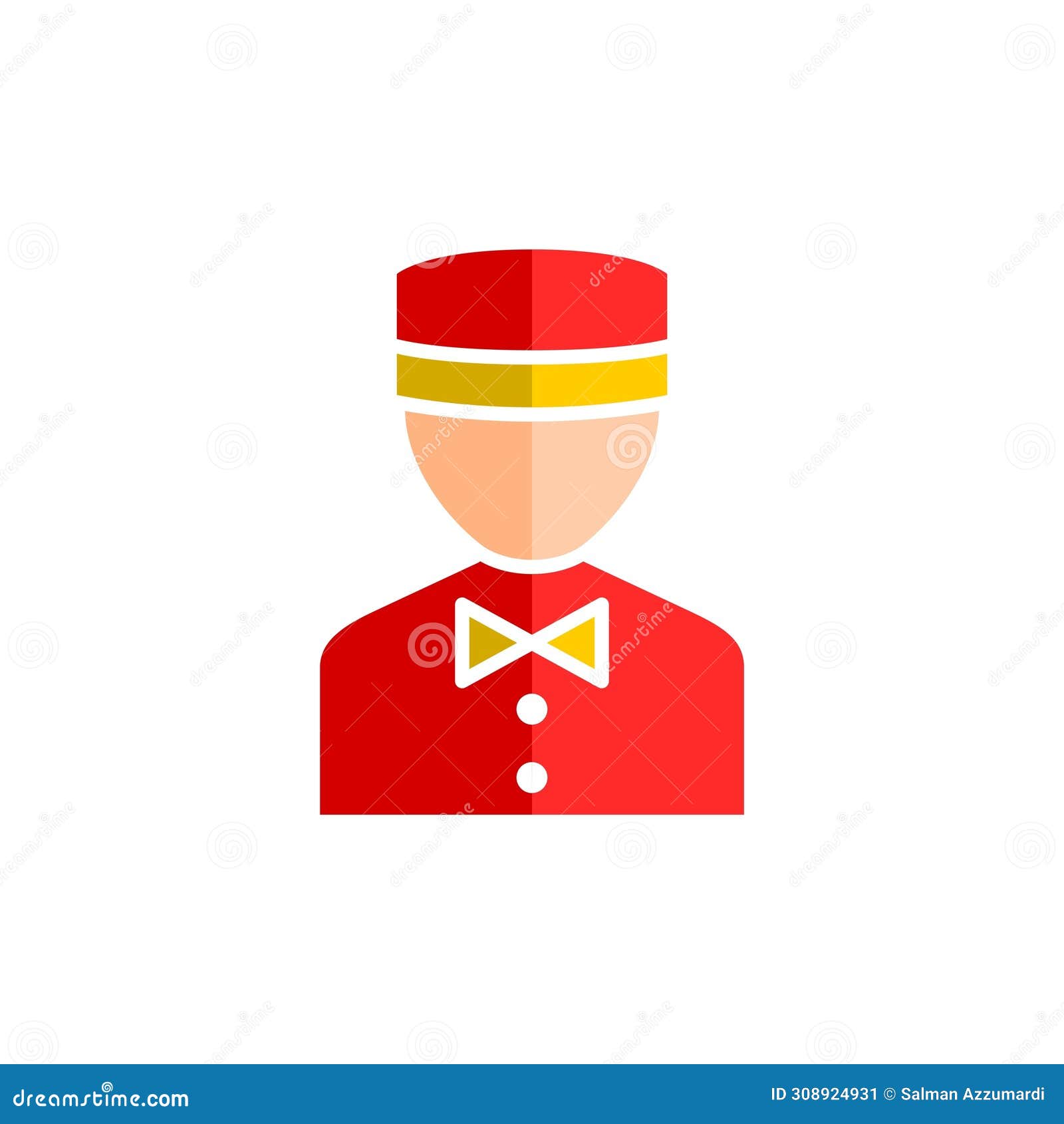 Hotel Bellboy Icon in Flat Color Style. Hotel Service Restaurant Stock ...