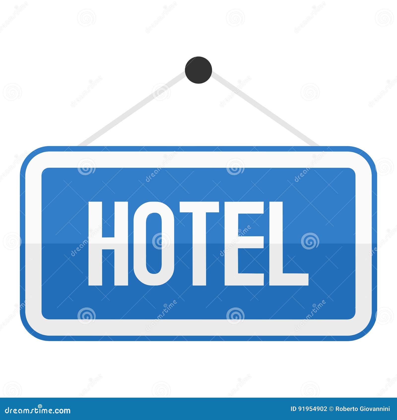 Hotel Blue Sign Flat Icon Isolated on White Stock Vector - Illustration ...