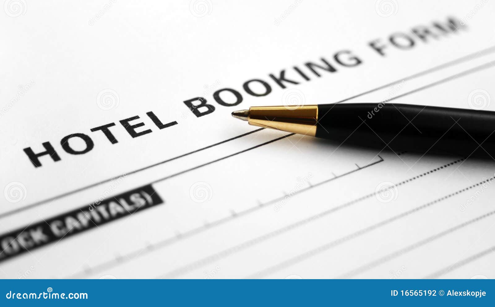Hotel booking form stock photo. Image of business, tourism - 16565192