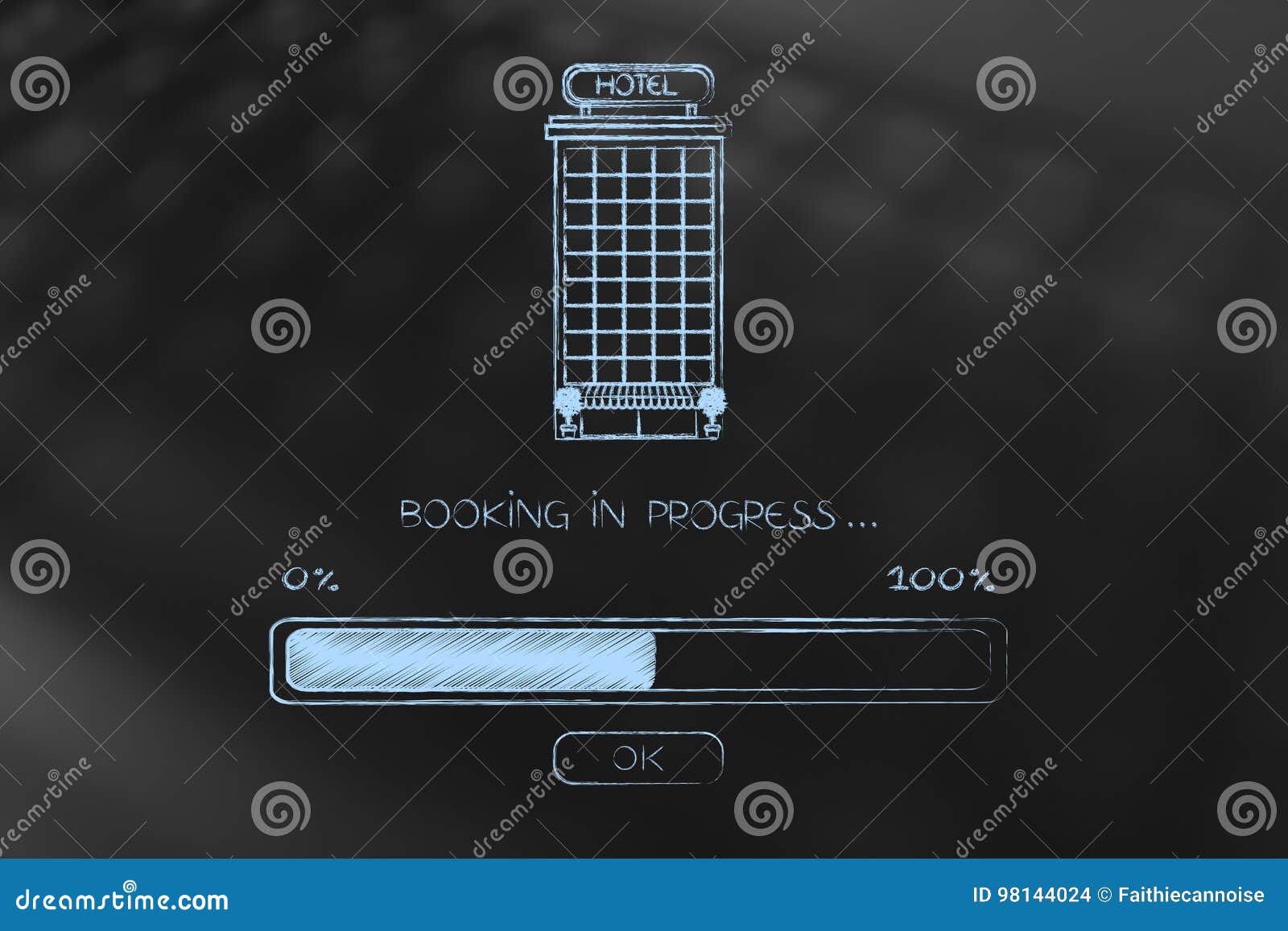 Hotel with Booking in Progress Loading Stock Illustration ...