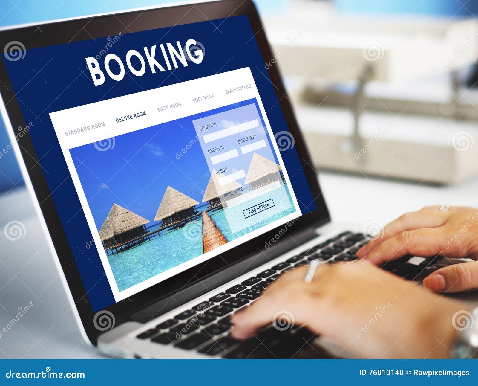 Hotel Booking Reservation Travel Reception Concept Stock Photo - Image ...