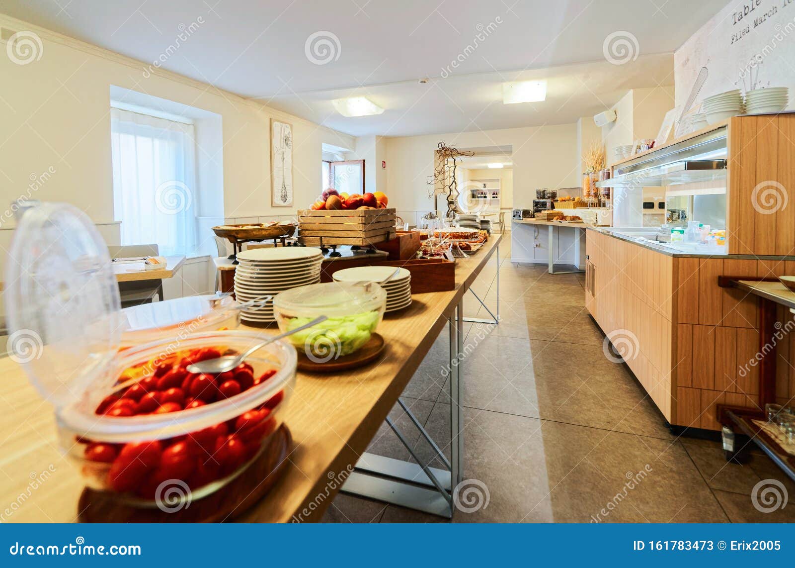 Hotel Breakfast Restaurant Interior on Background Empty Architecture ...
