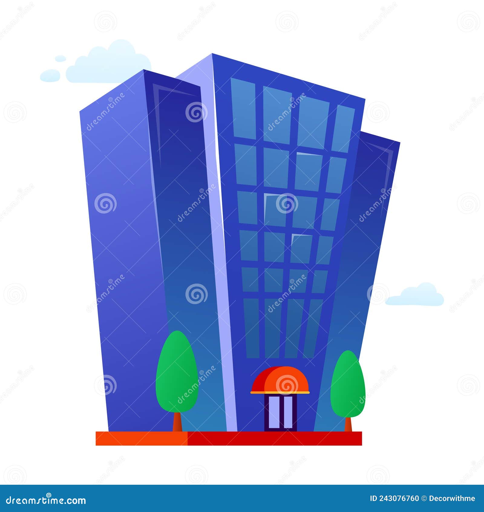 Hotel Building - Flat Design Style Object on White Background Stock ...
