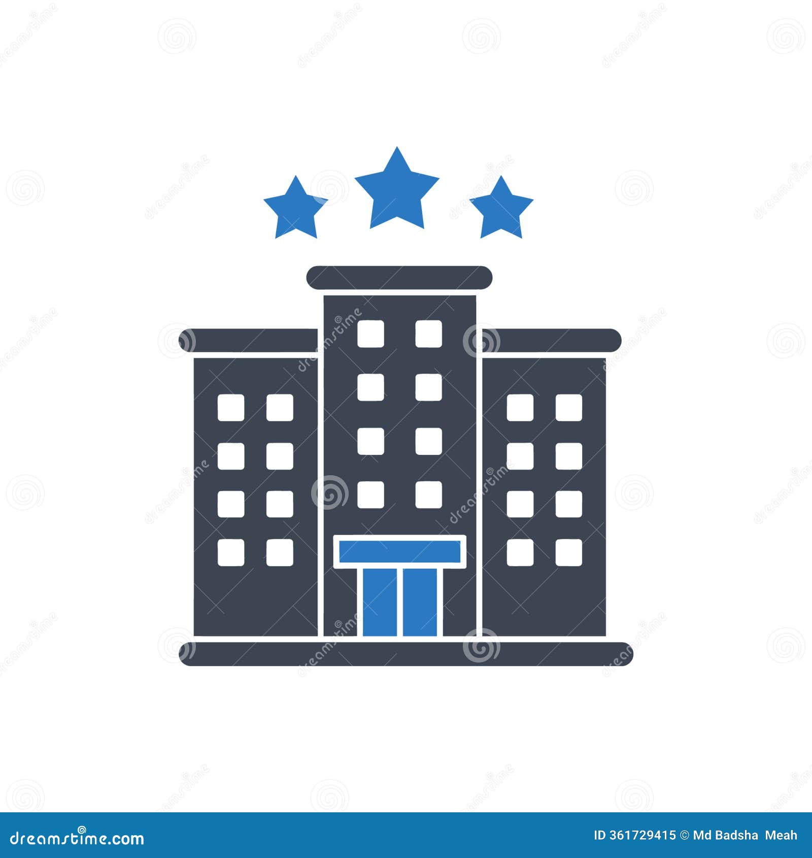 Hotel Building Icon stock vector. Illustration of hotel - 361729415