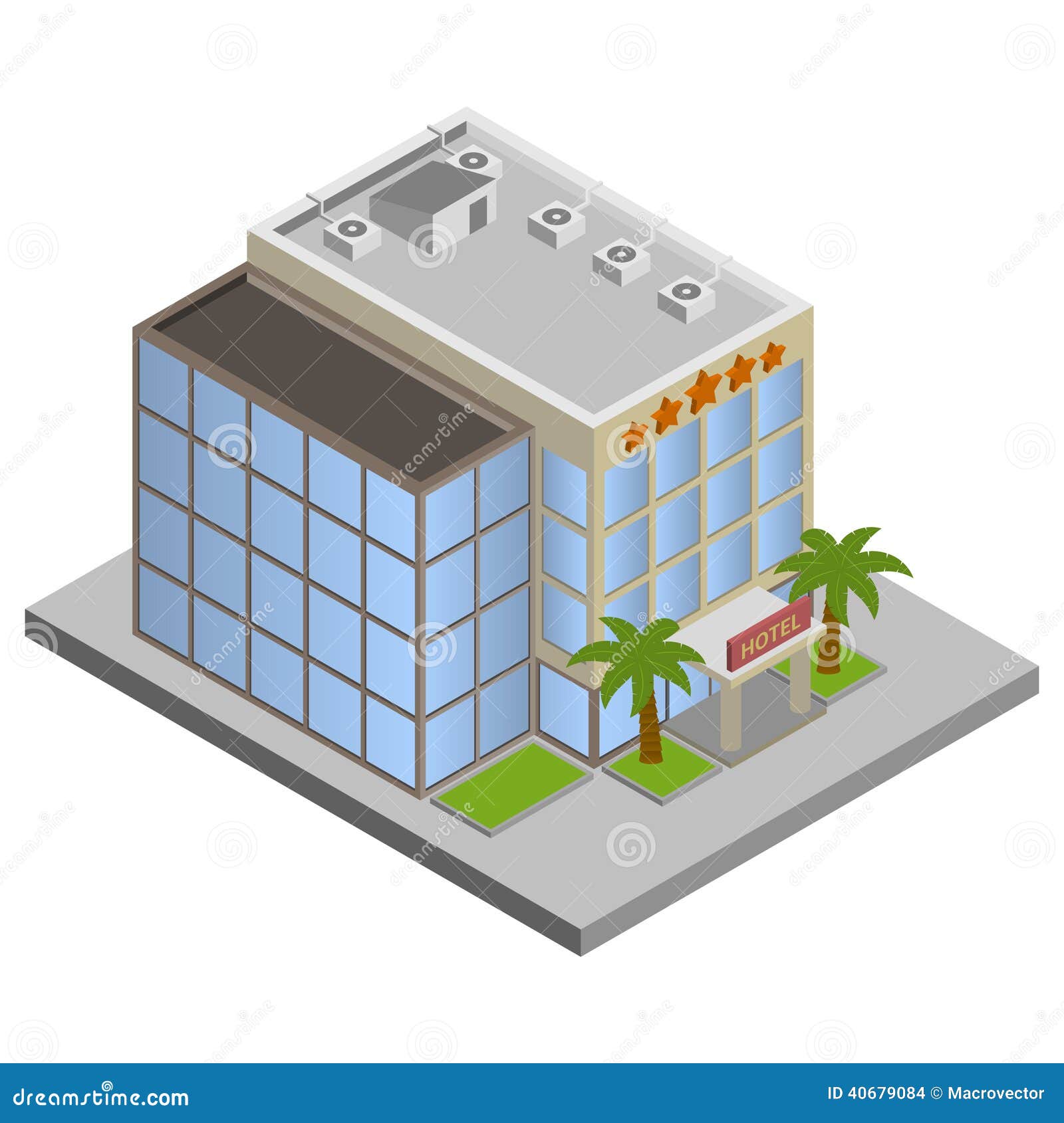 Hotel building isometric stock vector. Illustration of business - 40679084