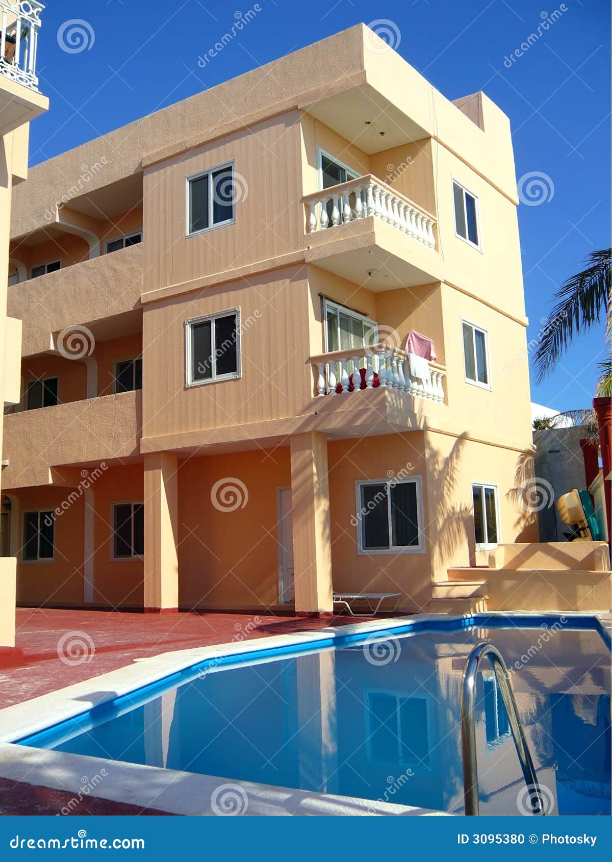 Hotel building with pool stock photo. Image of luxury - 3095380
