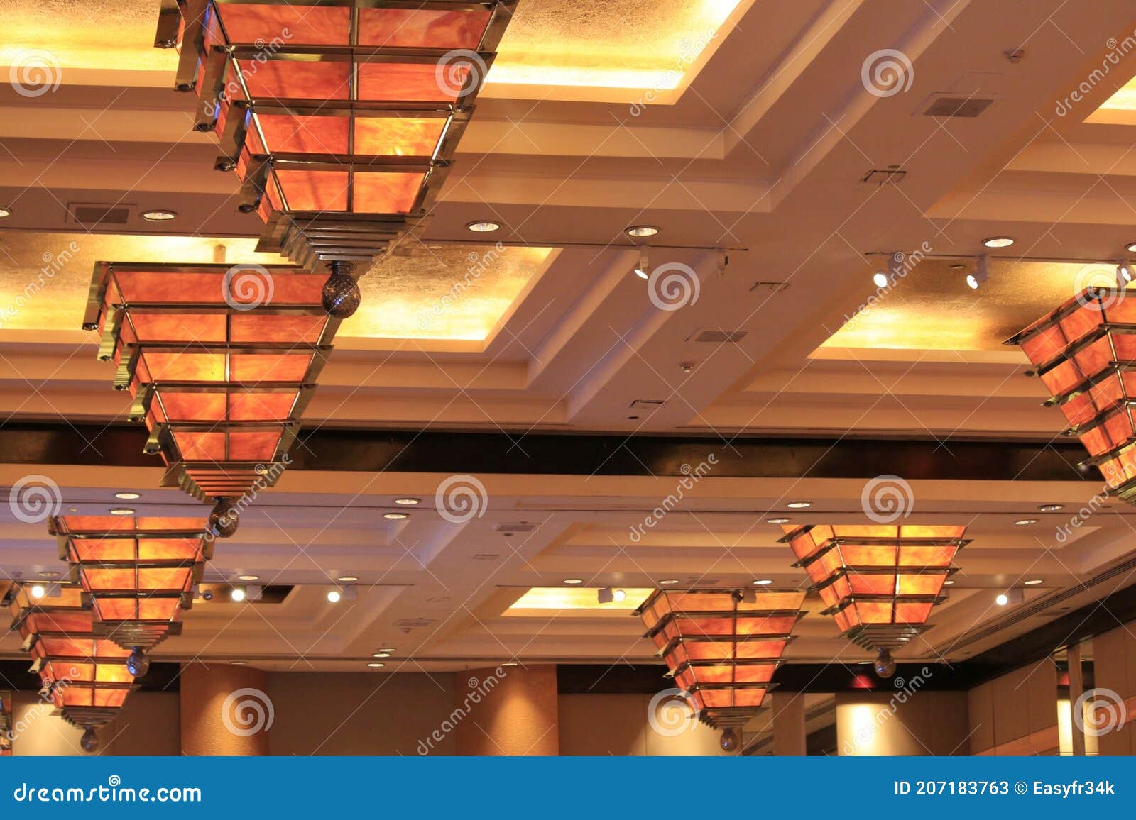 Hotel ceiling lights stock image. Image of lobby, ceiling - 207183763