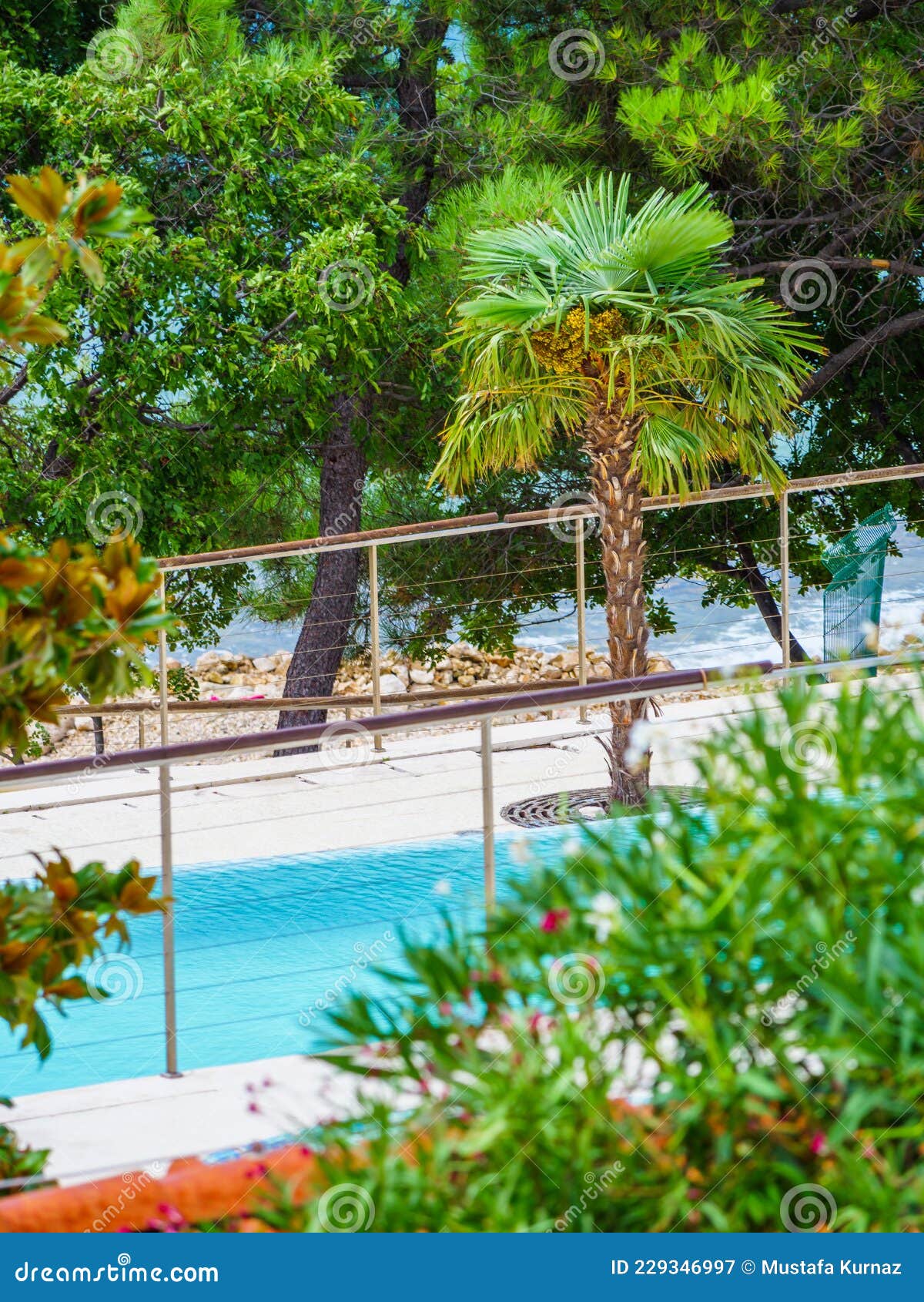 Hotel complex on the beach stock image. Image of mediterranean - 229346997