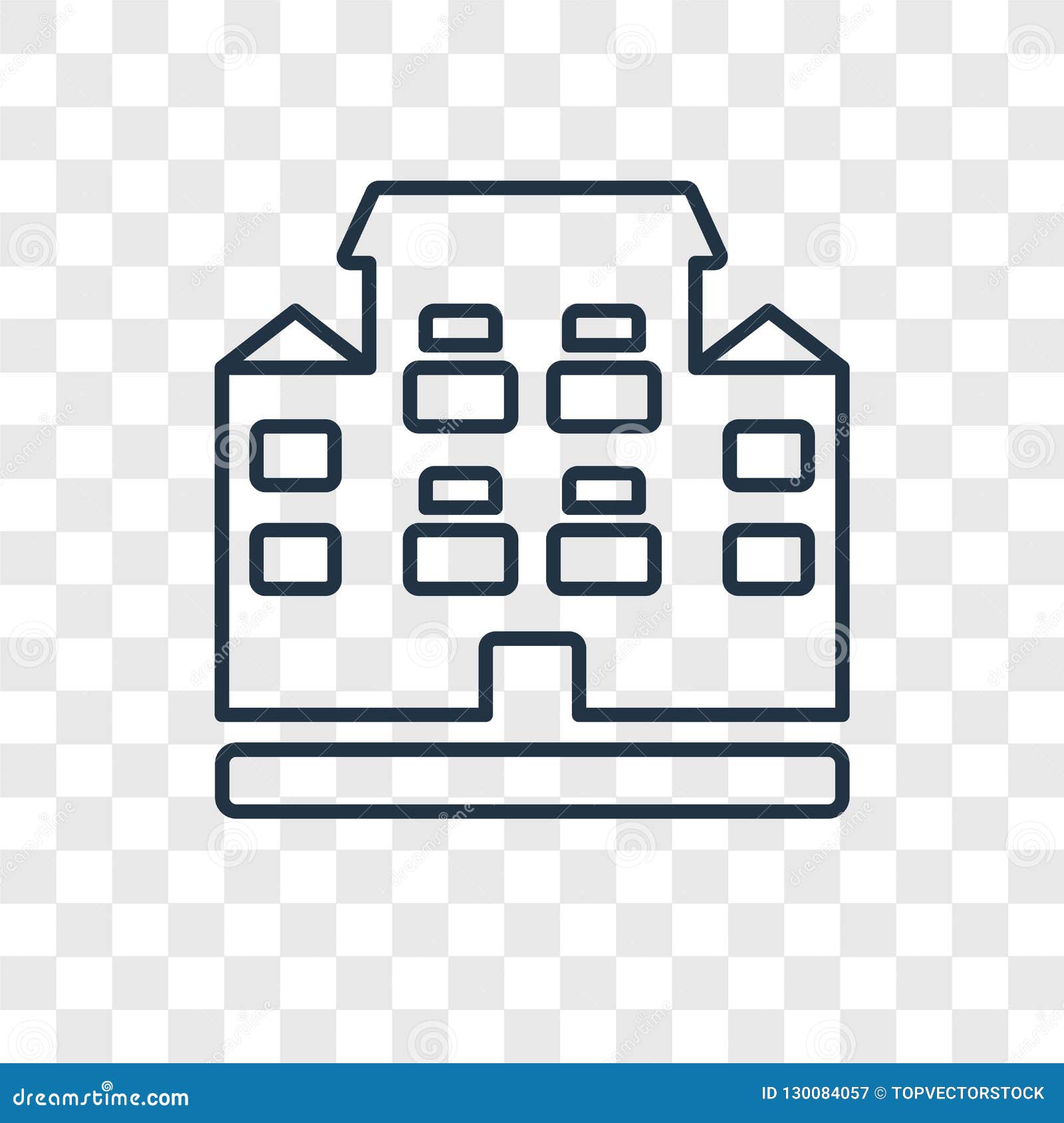 Hotel Concept Vector Linear Icon Isolated on Transparent Background ...