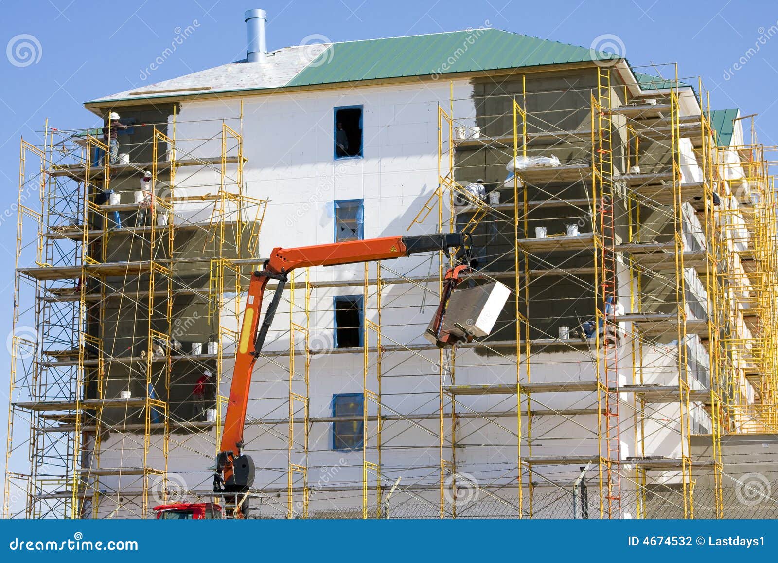 Hotel Construction stock photo. Image of workers, lift - 4674532