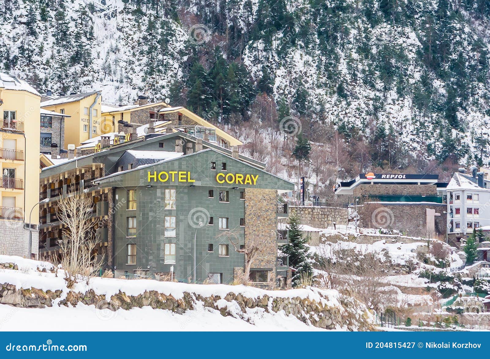 View of Hotel Coray in Encamp. Andorra Editorial Photography - Image of ...