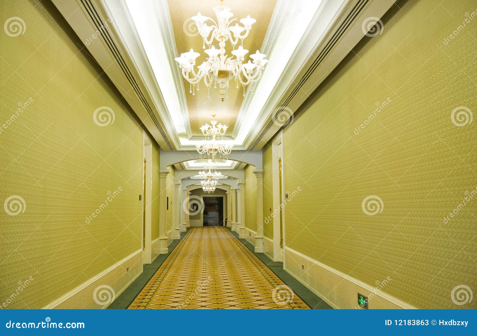HOTEL CORRIDOR stock image. Image of hotel, clear, escape - 12183863