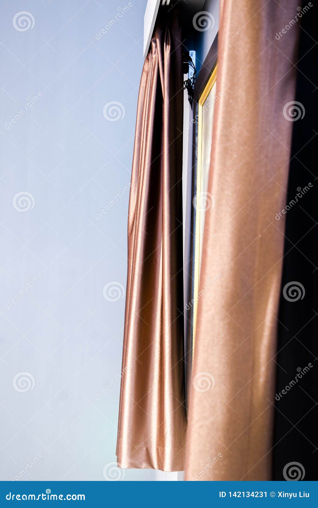 Hotel curtain stock image. Image of tall, glass, blue - 142134231