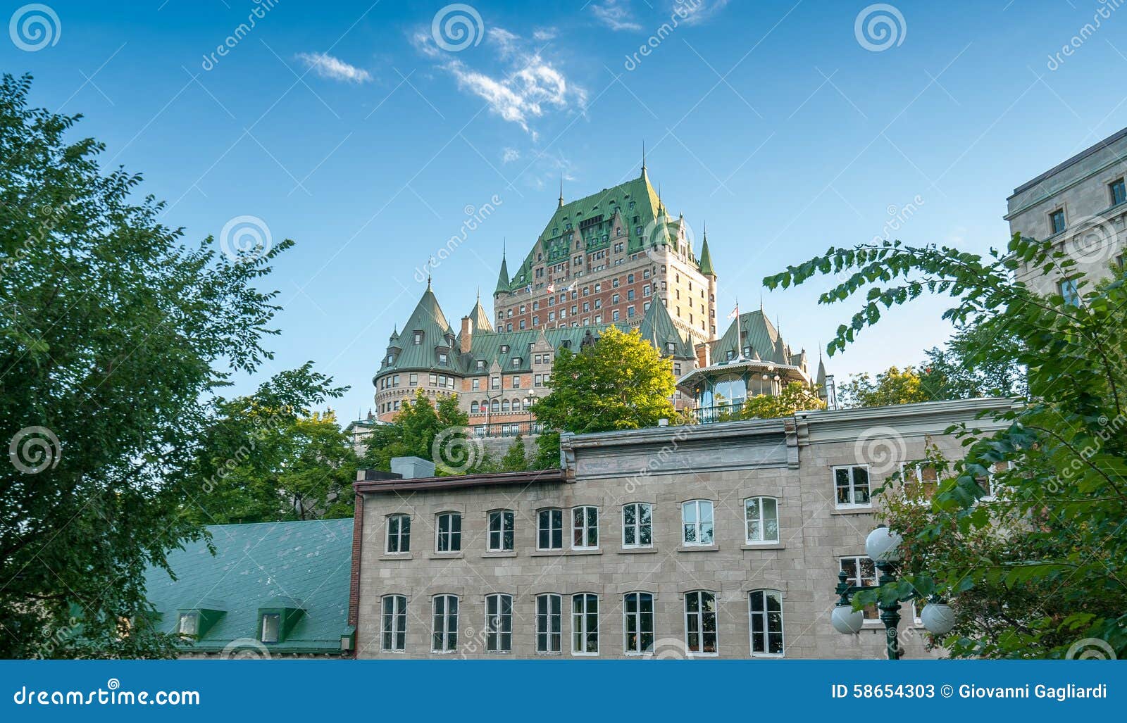 Hotel De Frontenac. Beautiful View of Quebec City Castle Stock Image ...