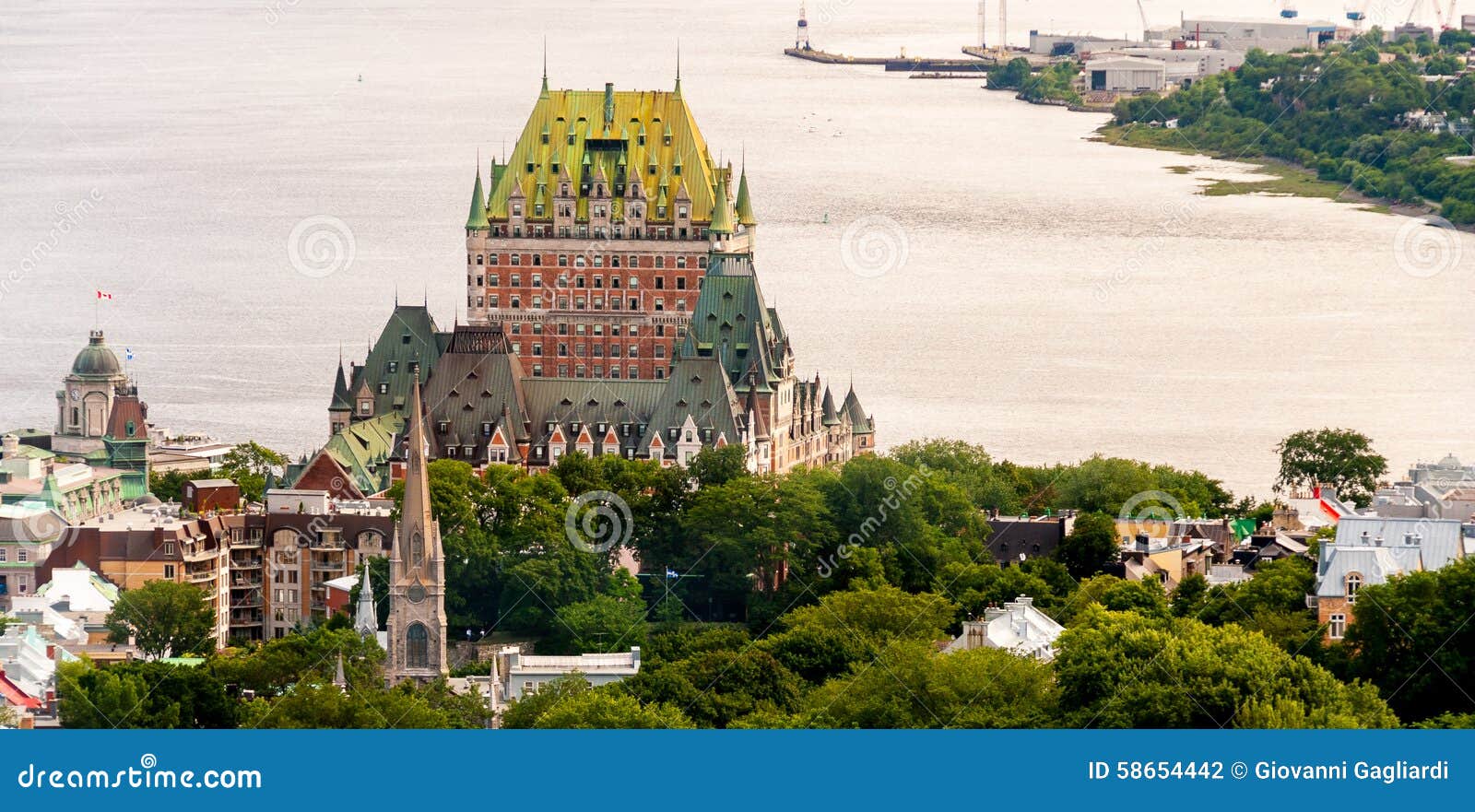 Hotel De Frontenac. Beautiful View of Quebec City Castle Stock Photo ...