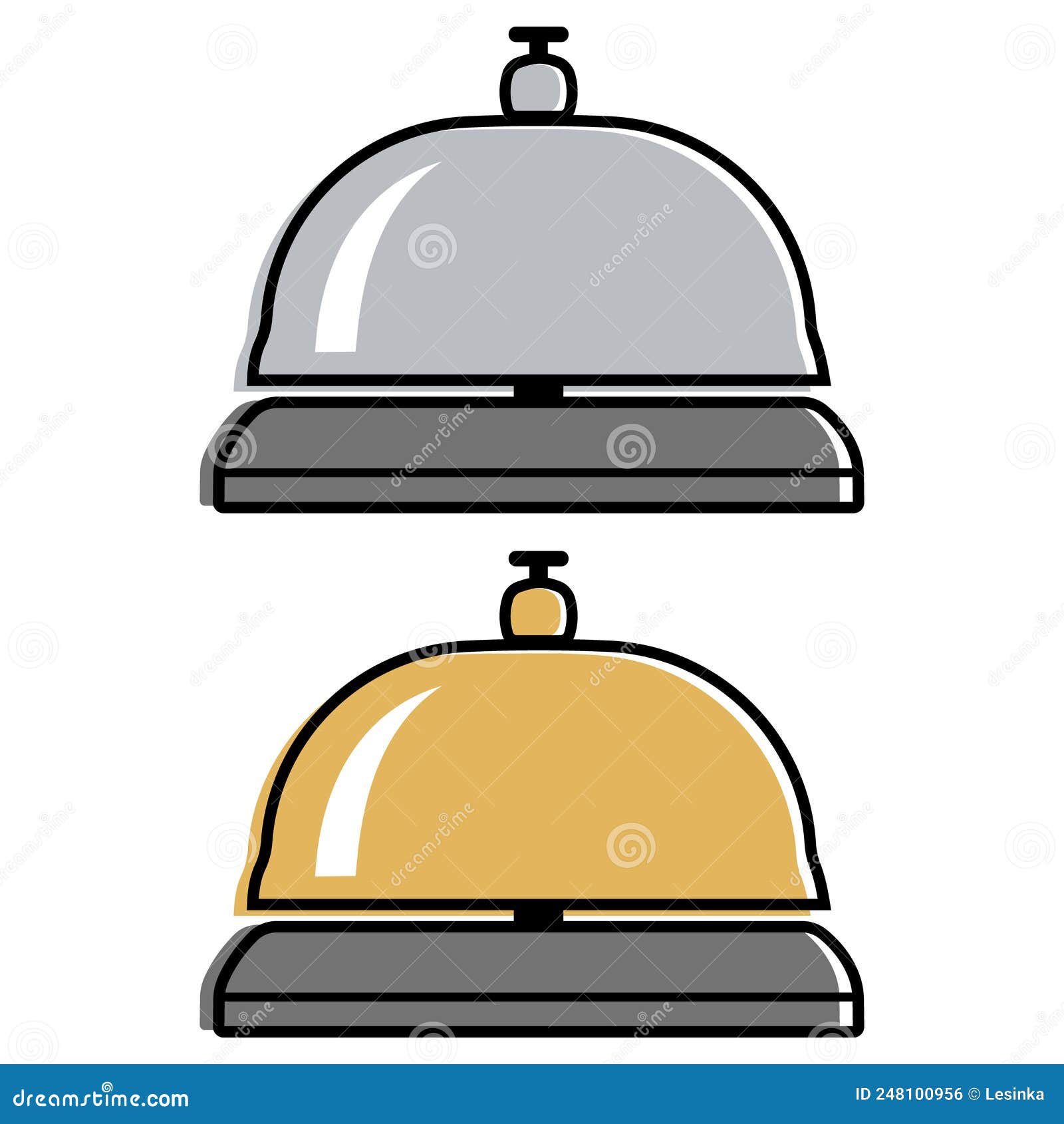 Hotel Desk Bell, Service Bell, Bell Icon at the Reception. Flat Vector ...