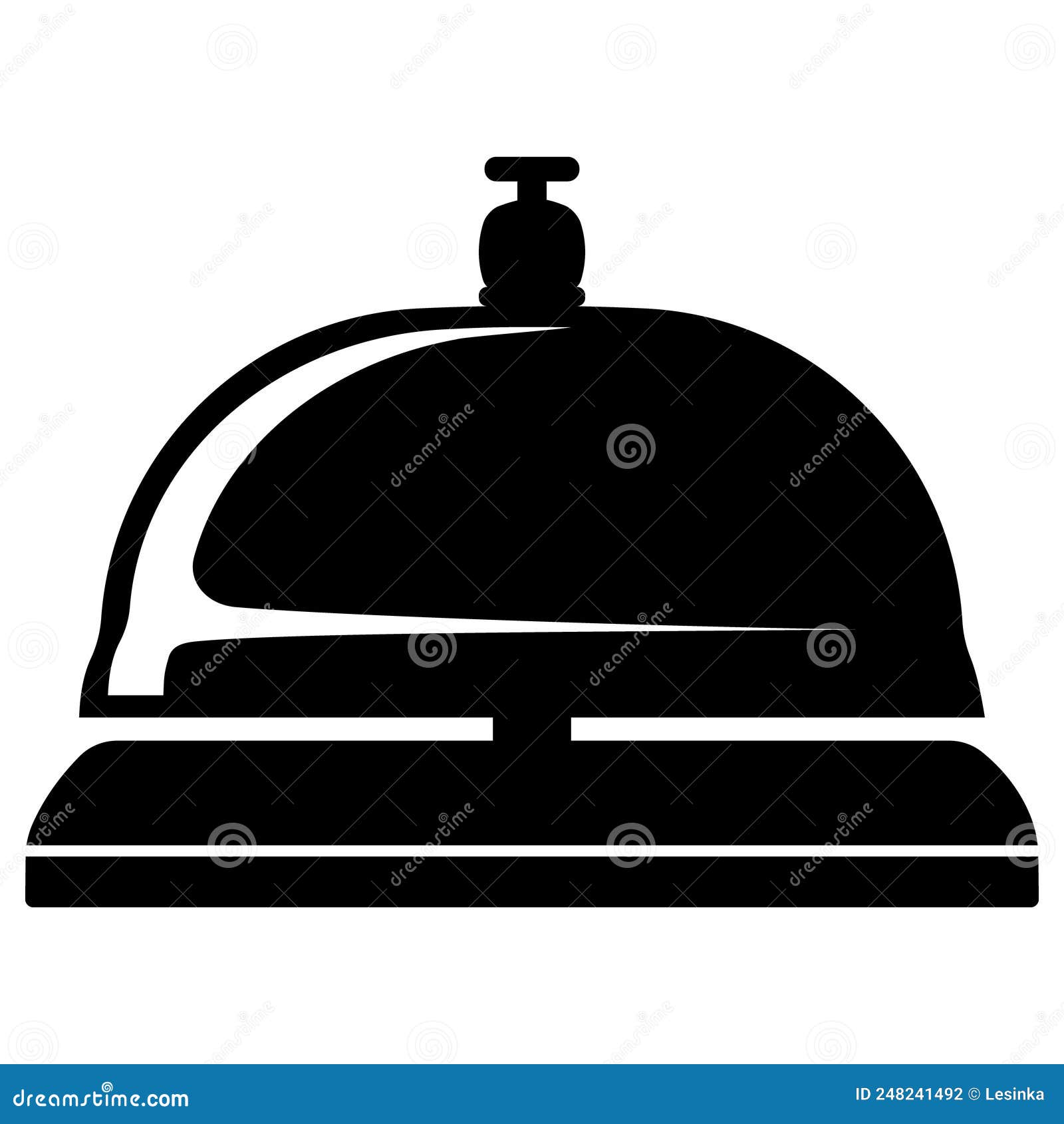 Hotel Desk Bell, Service Bell, Bell Icon at the Reception. Flat Vector ...