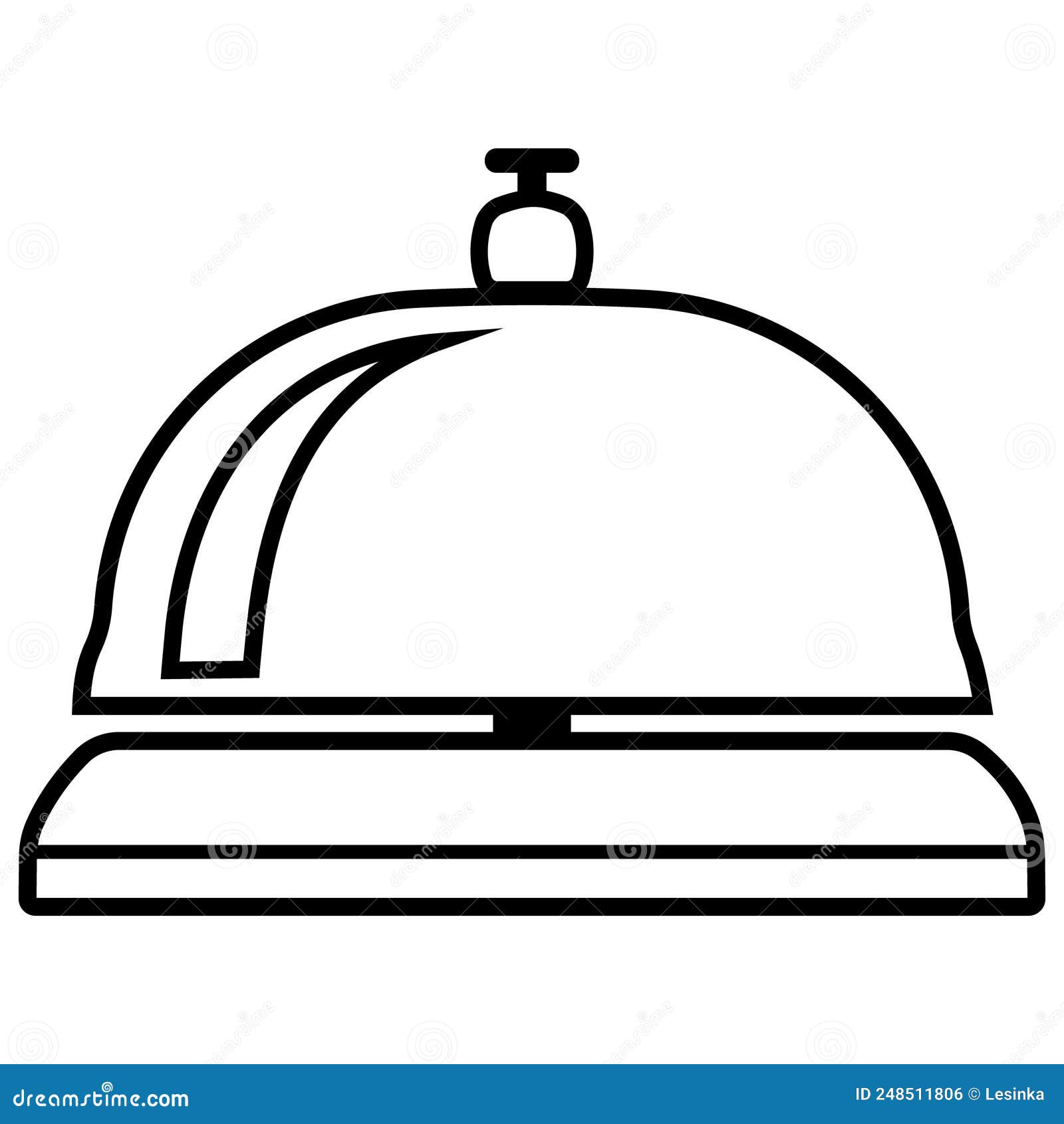Hotel Desk Bell, Service Bell, Bell Icon at the Reception. Flat Vector ...