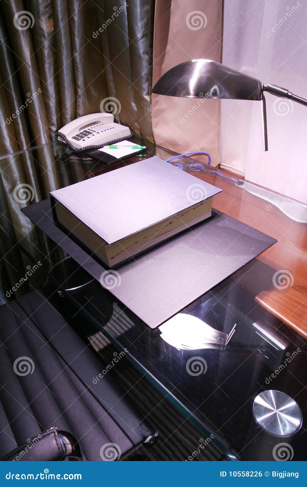 Hotel Desk and Reading Lamp Stock Photo - Image of work, phone: 10558226