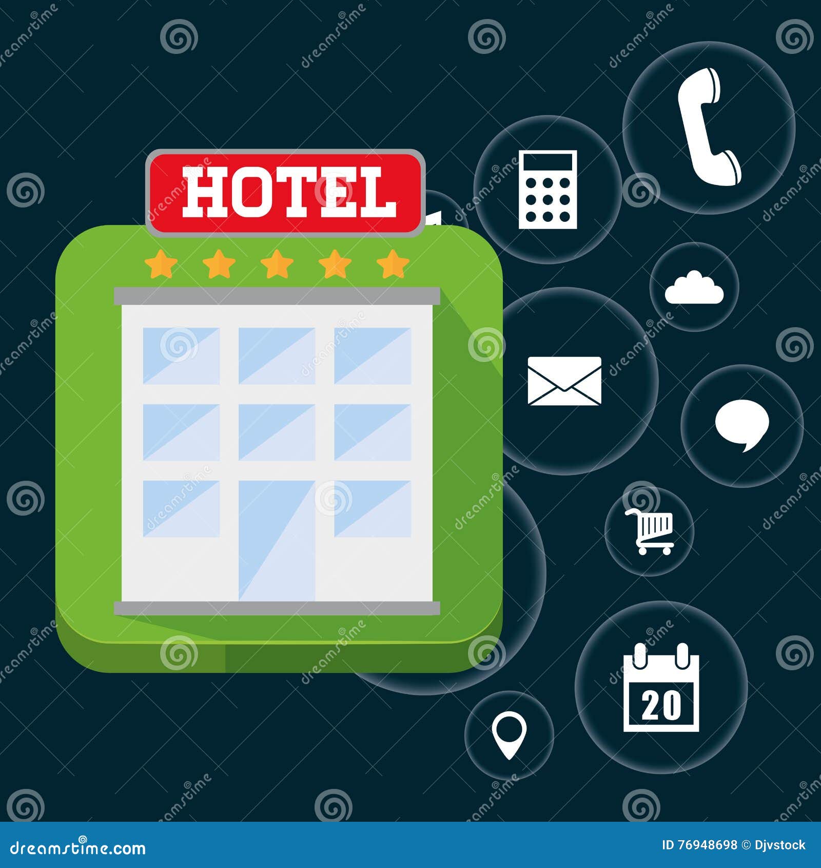 Hotel and Digital Apps Design Stock Vector - Illustration of frame ...