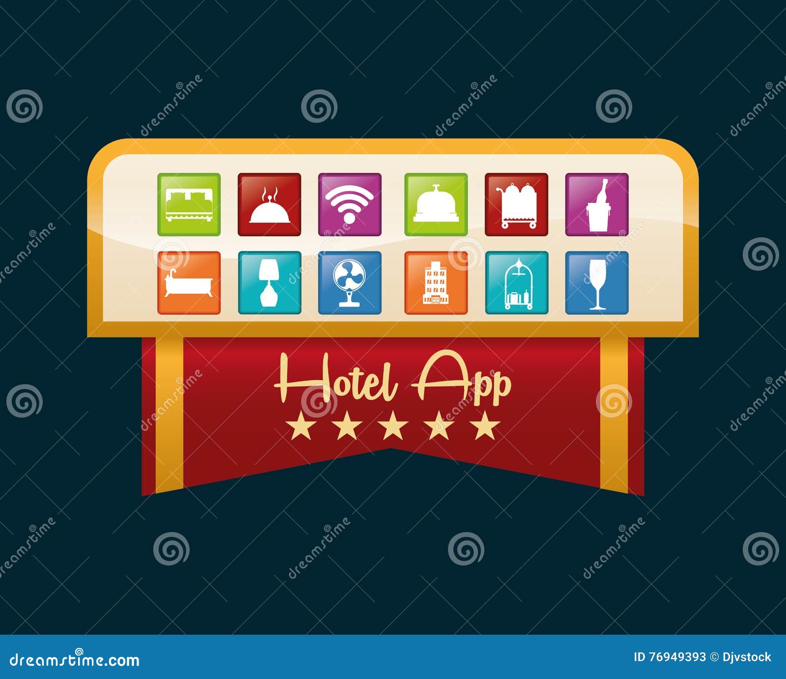 Hotel and Digital Apps Design Stock Vector - Illustration of motel ...